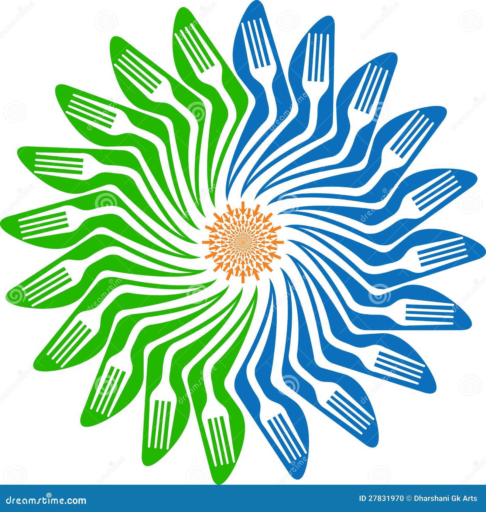 Fork Logo With Leaves With A Touch Of Vintage Color. Intended For Fresh ...