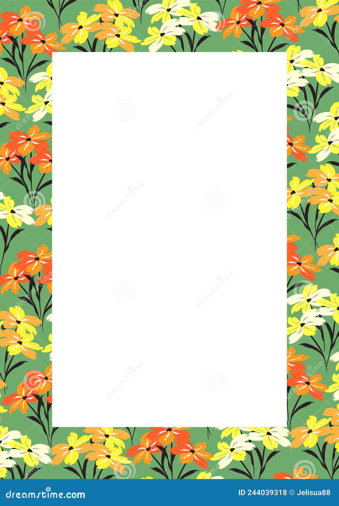 Flower Frame Border Size A4, Format A4. Floral Pattern. Cute Floral ...