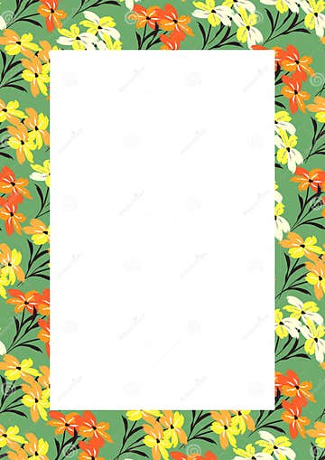 Flower Frame Border Size A4, Format A4. Floral Pattern. Cute Floral ...