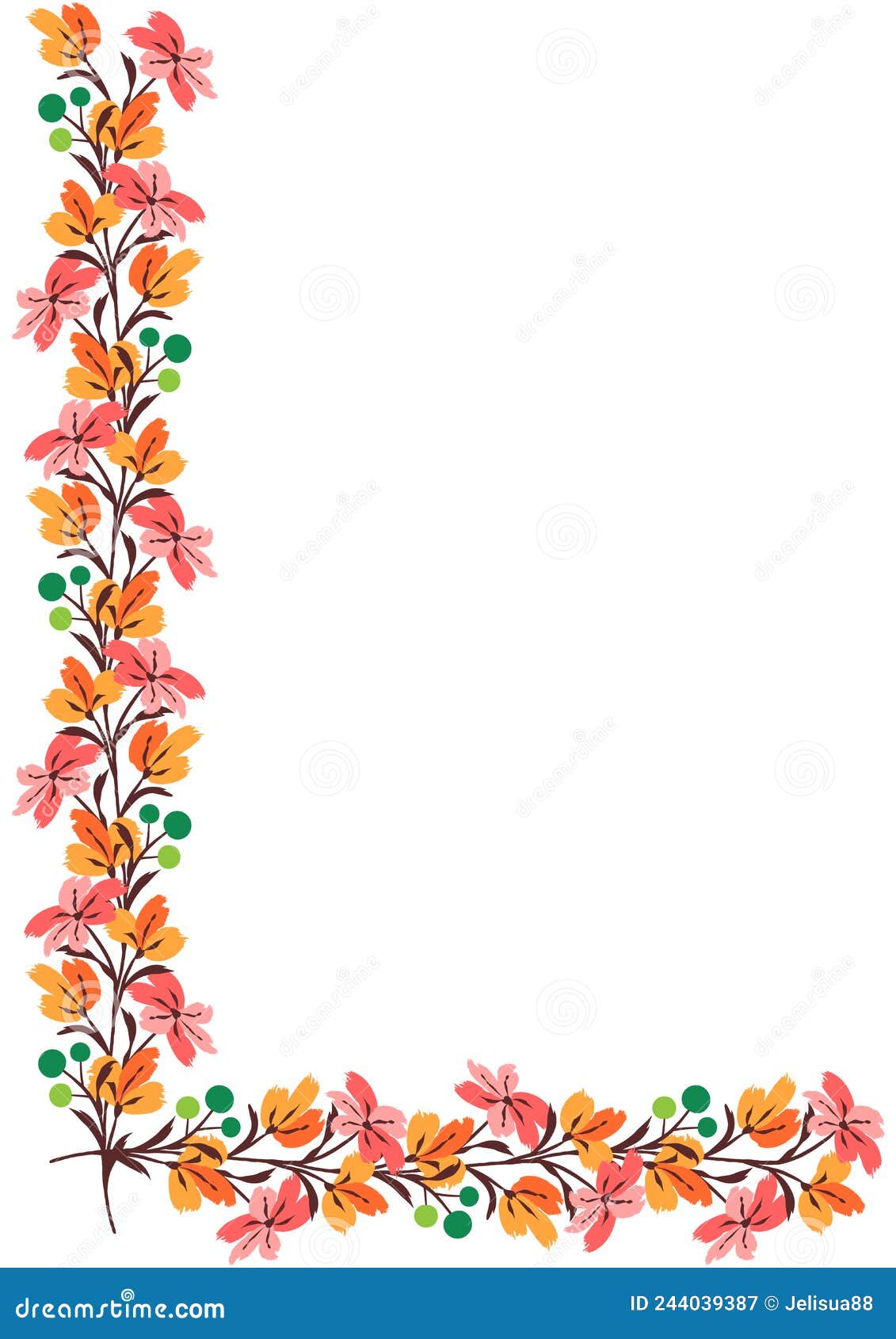 Flower Frame Border Size A4, Format A4. Floral Pattern. Cute Floral ...