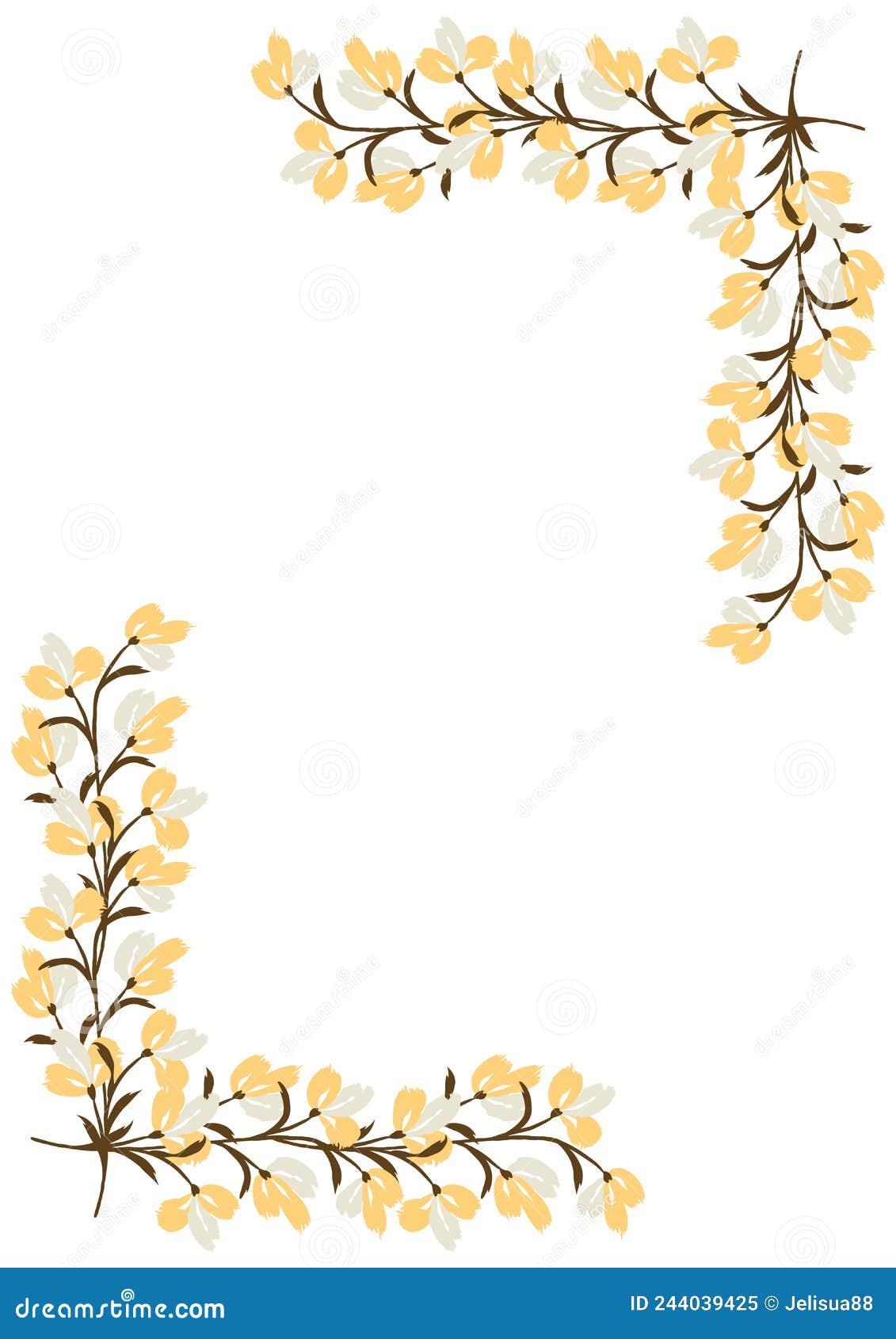 Flower Frame Border Size A4, Format A4. Floral Pattern. Cute Floral ...