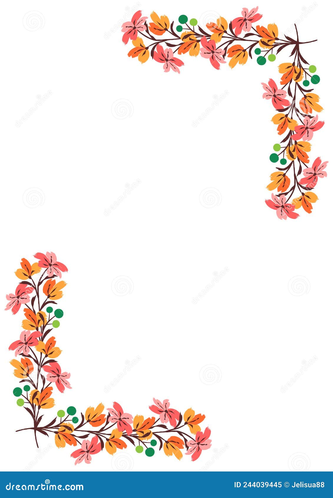 Flower Frame Border Size A4, Format A4. Floral Pattern. Cute Floral ...