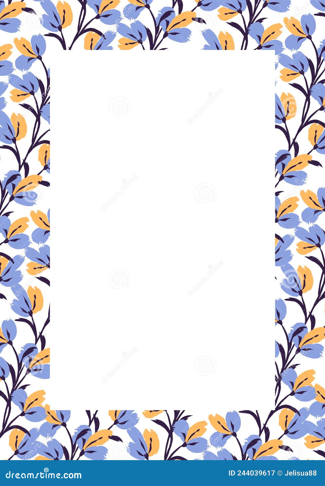 Flower Frame Border Size A4, Format A4. Floral Pattern. Cute Floral ...