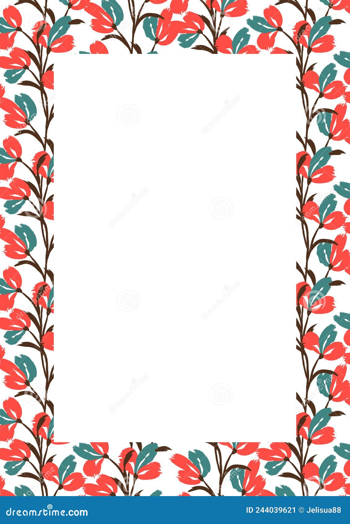 Flower Frame Border Size A4, Format A4. Floral Pattern. Cute Floral ...