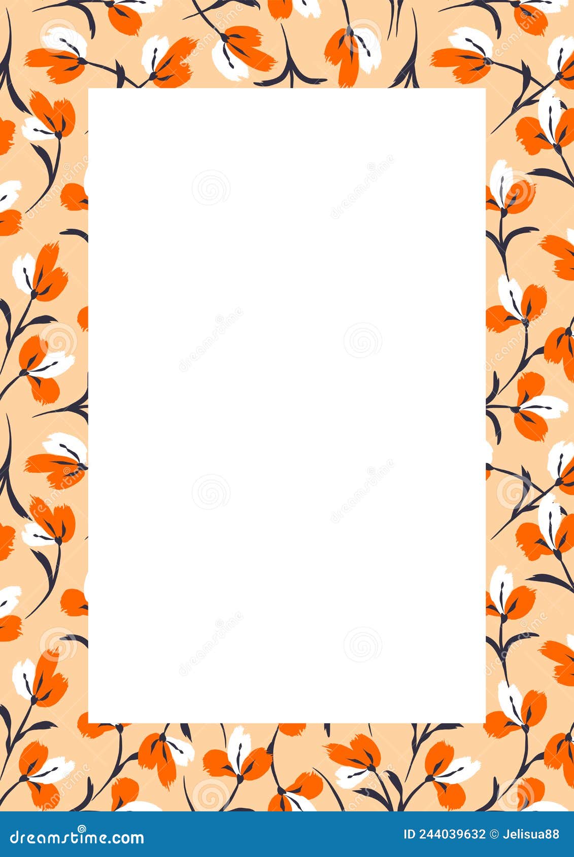 Flower Frame Border Size A4, Format A4. Floral Pattern. Cute Floral ...