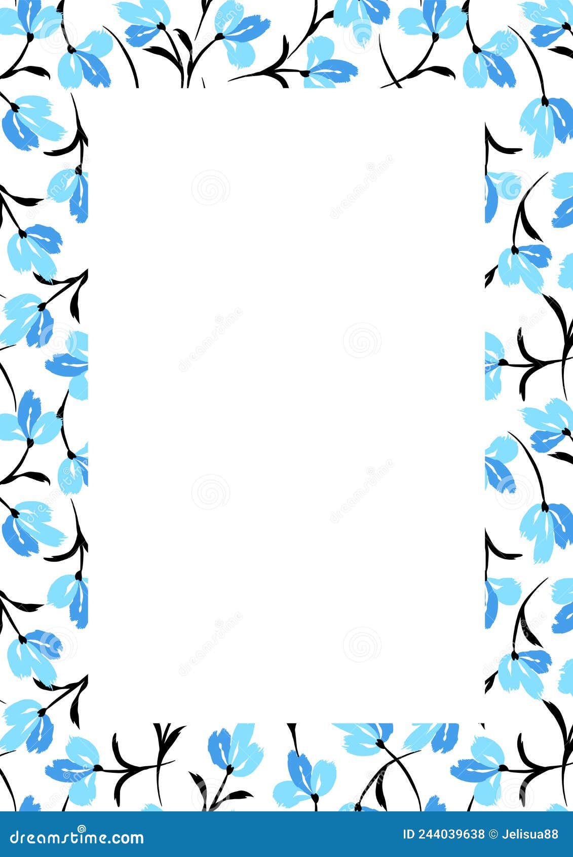 Flower Frame Border Size A4, Format A4. Floral Pattern. Cute Floral ...