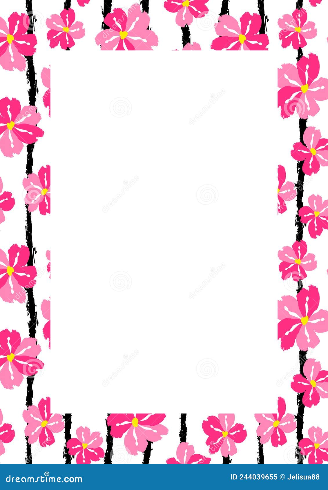 Flower Frame Border Size A4, Format A4. Floral Pattern. Cute Floral ...