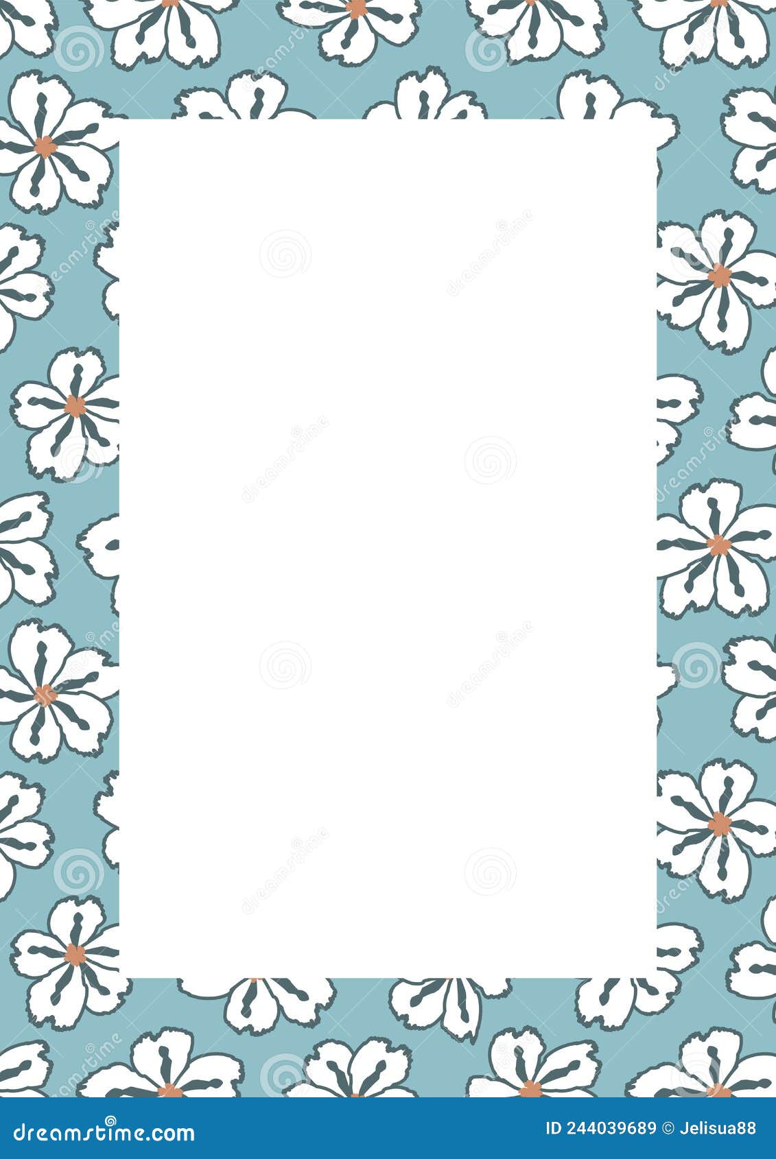 Flower Frame Border Size A4, Format A4. Floral Pattern. Cute Floral ...
