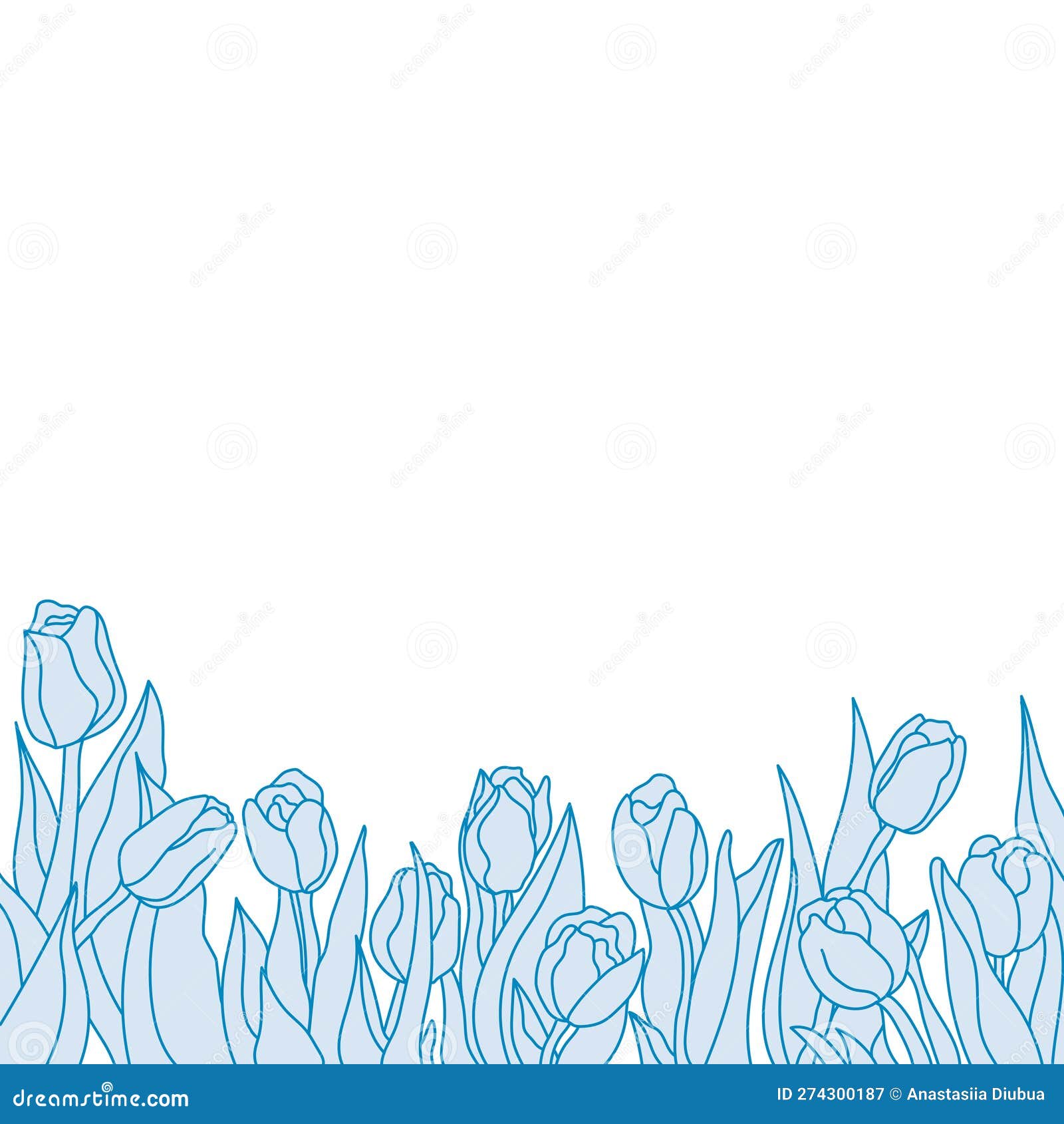 Flower Frame (bottom only). Below are Plain Blue Tulips Stock Vector ...