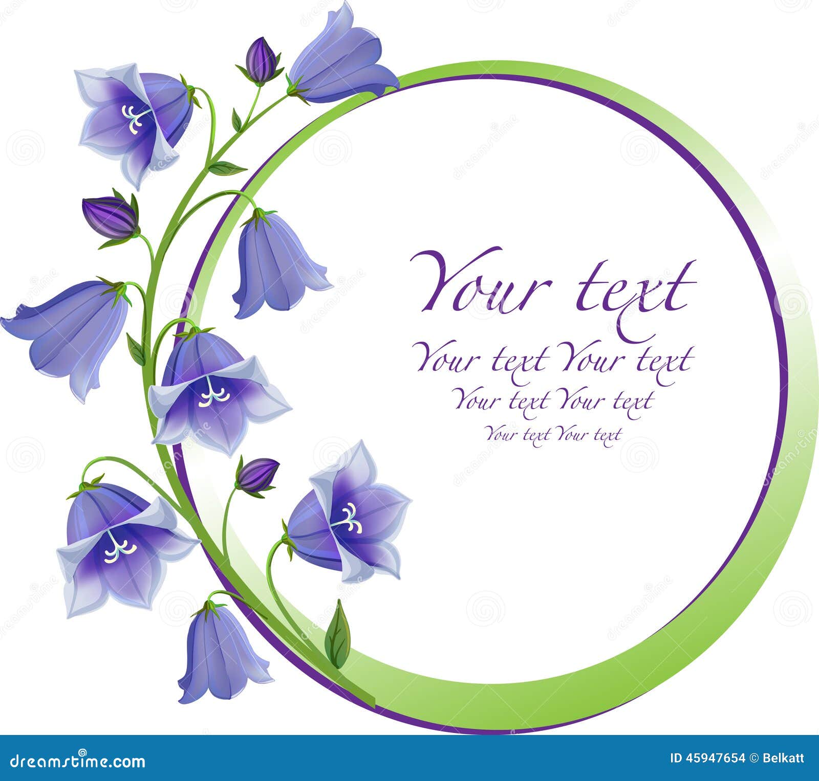 Flower Frame. Bouquet Campanula Bell Isolated. Stock Vector ...