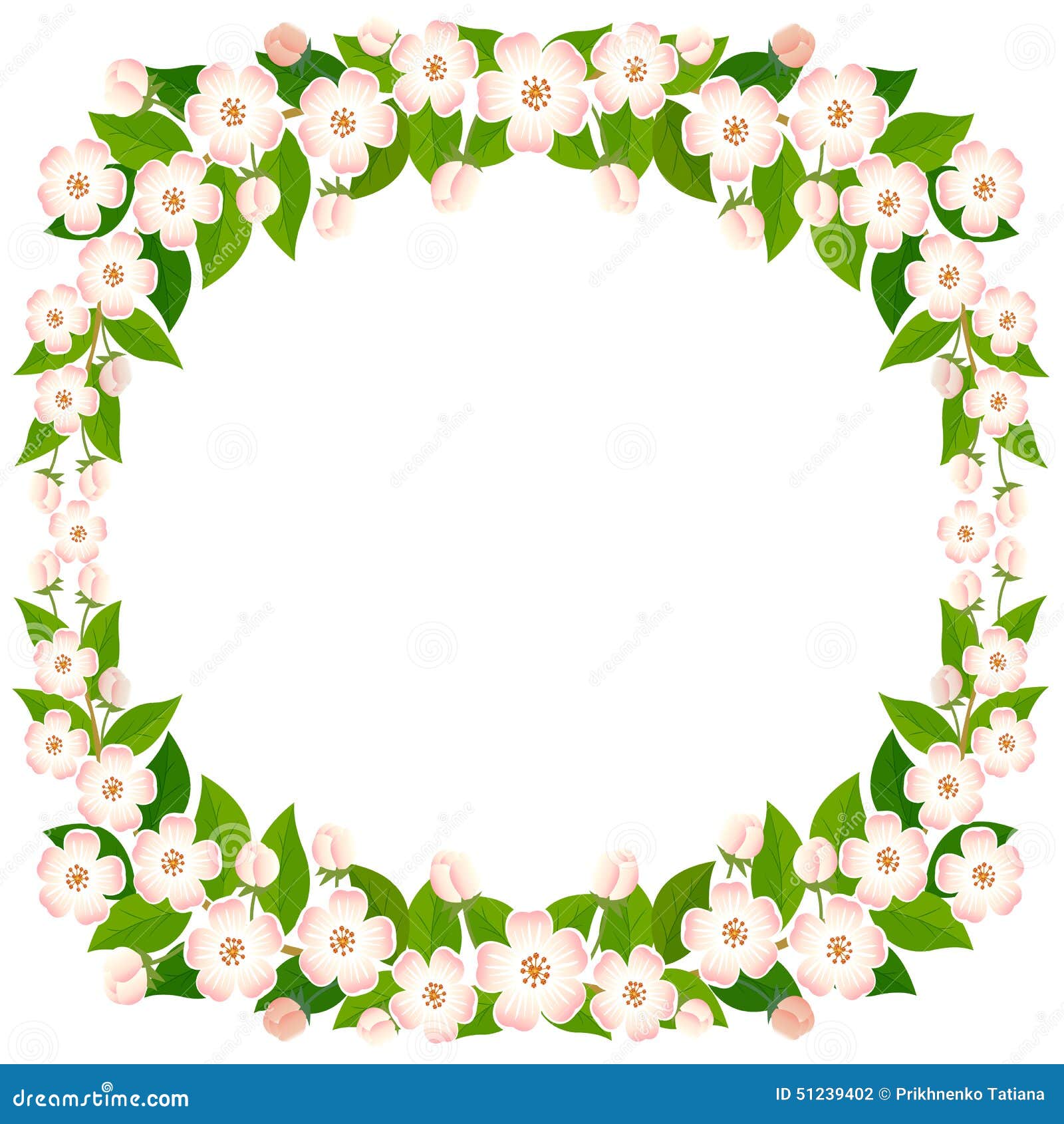 Flower frame stock vector. Illustration of border, pattern - 51239402