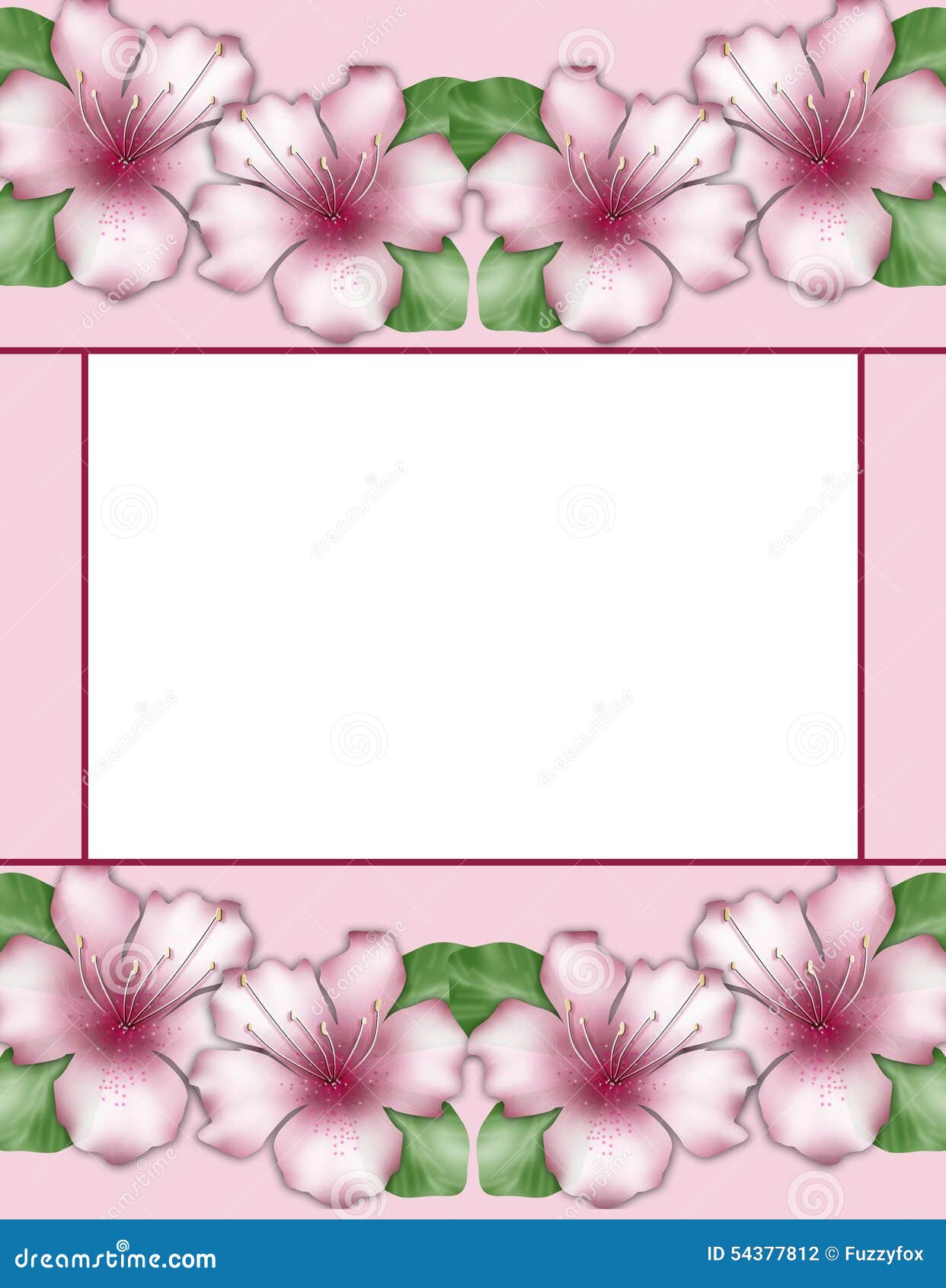 Flower Frame. Floral Border. Flowers of Azalea Stock Illustration ...