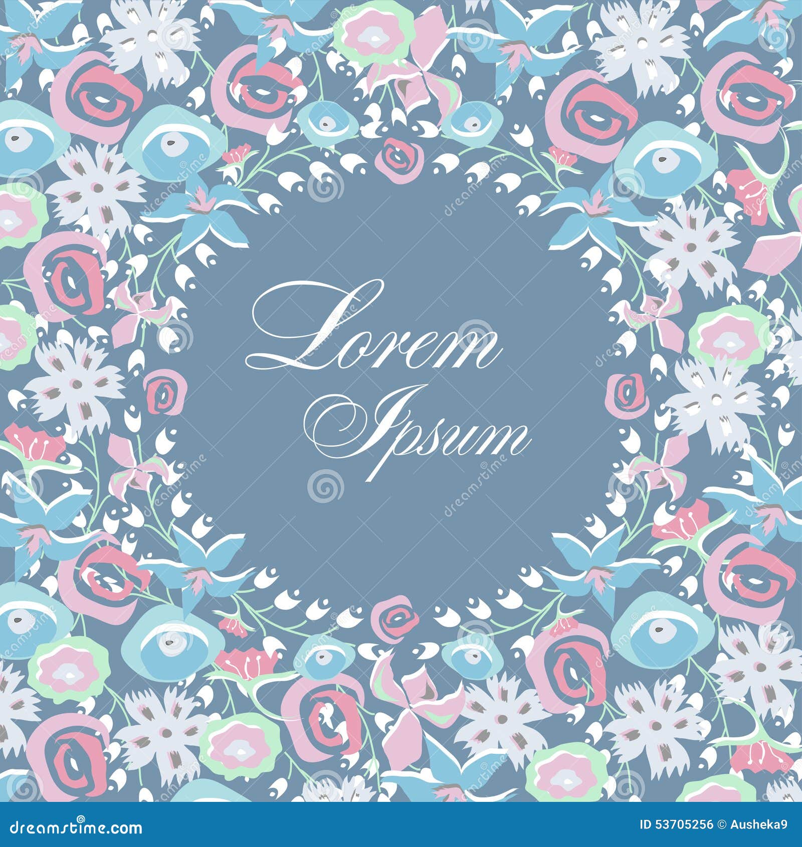 Flower frame stock vector. Illustration of ornate, modern - 53705256