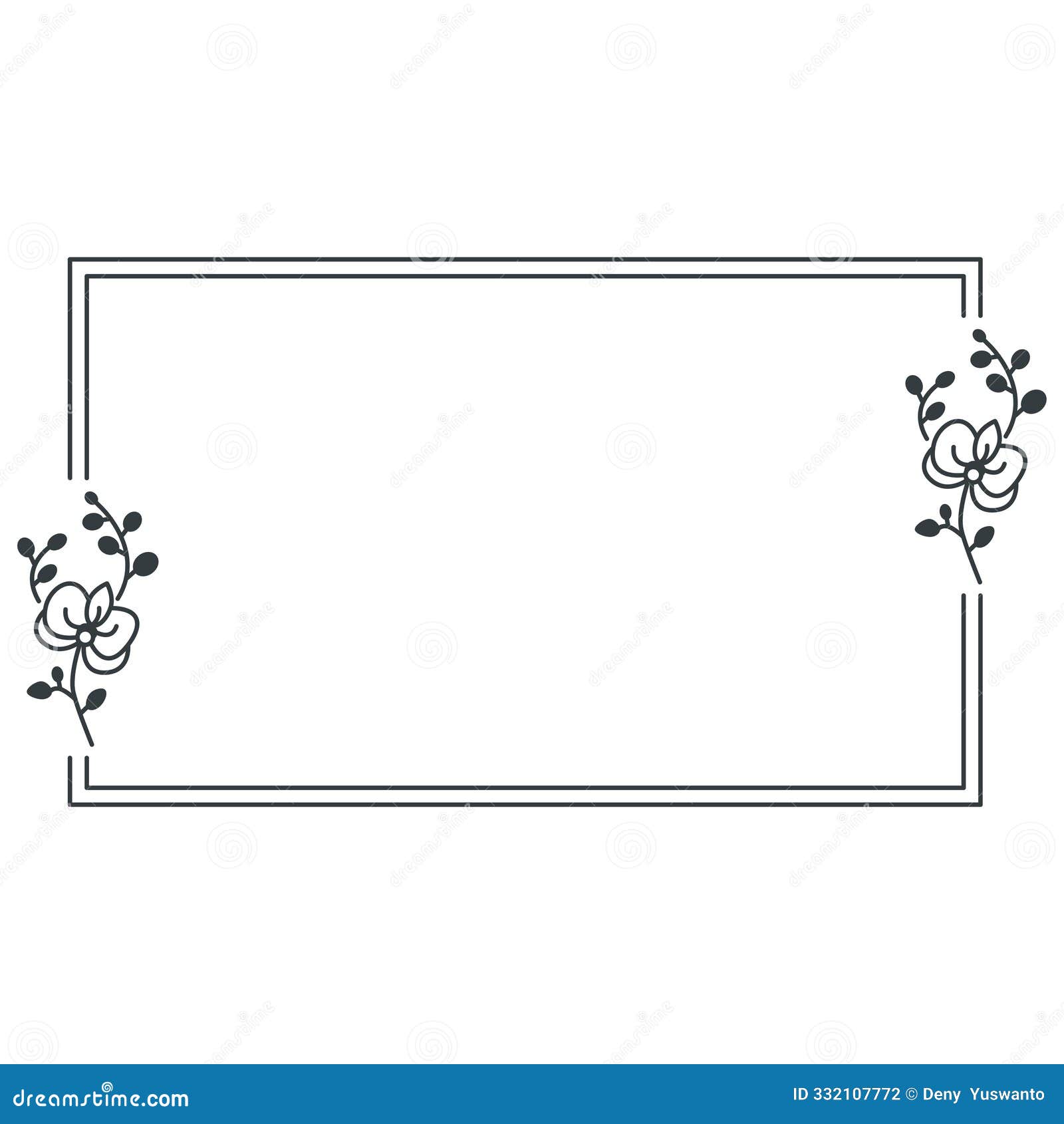 Flower Frame Simple Vector Design Template Stock Illustration ...