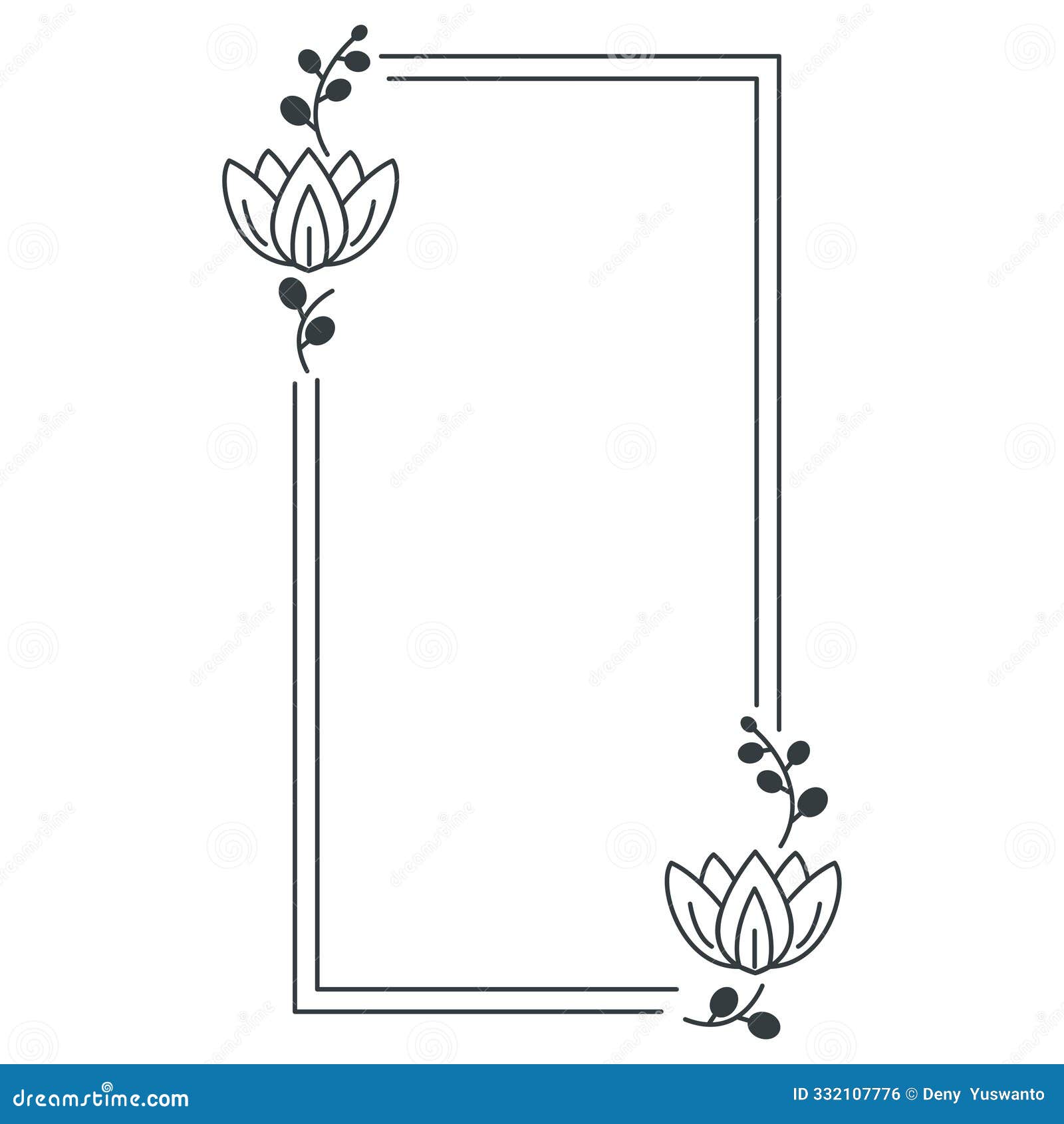 Flower Frame Simple Vector Design Template Stock Illustration ...