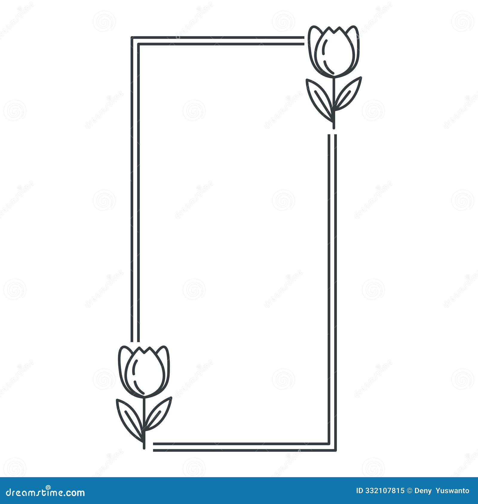 Flower Frame Simple Vector Design Template Stock Illustration ...