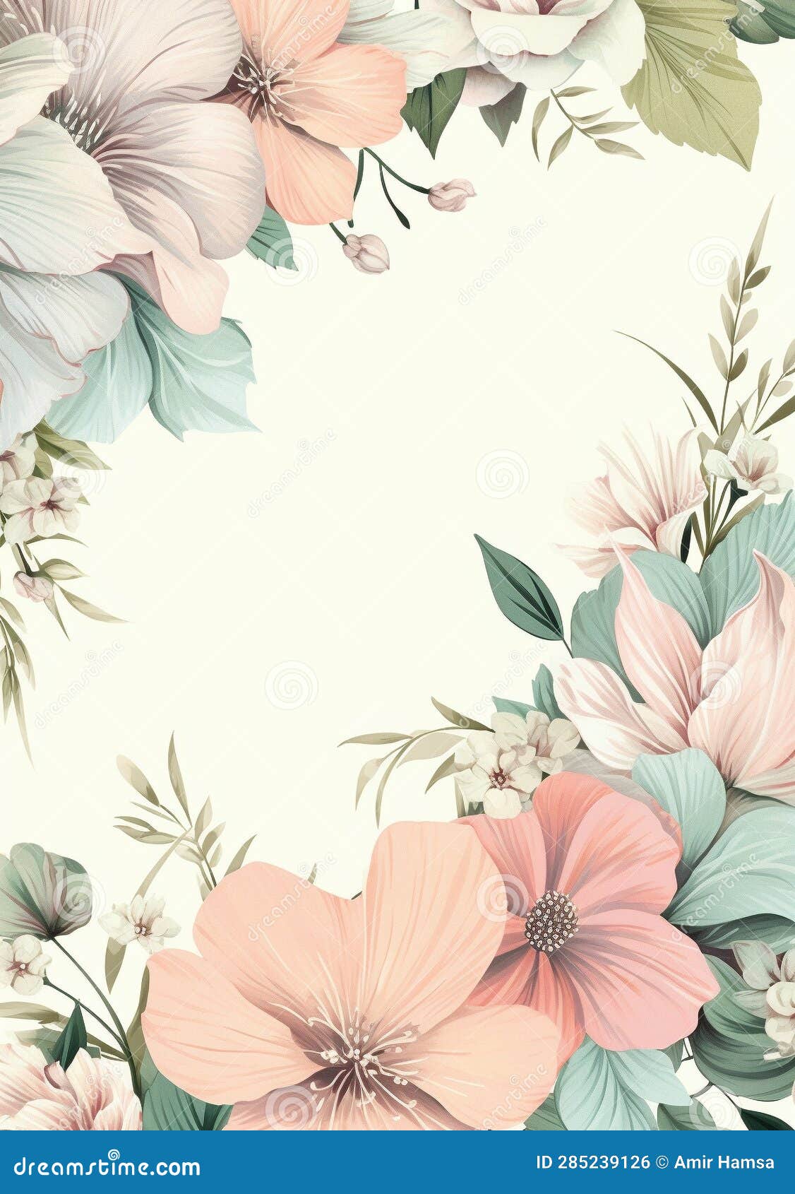 Flower Frame for Invitation Card Stock Illustration - Illustration of ...