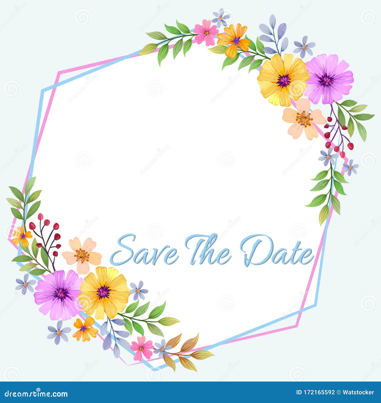 Flower and Frame Invitation Card Vector Design. Stock Vector ...