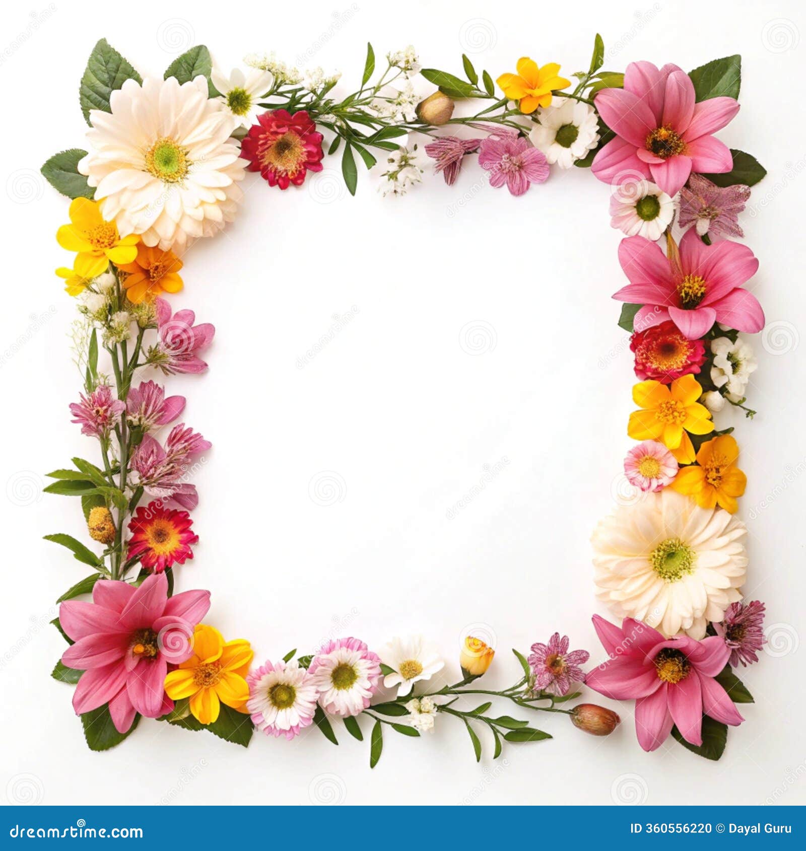Flower Frame Isolated on Transparent Background Stock Illustration ...