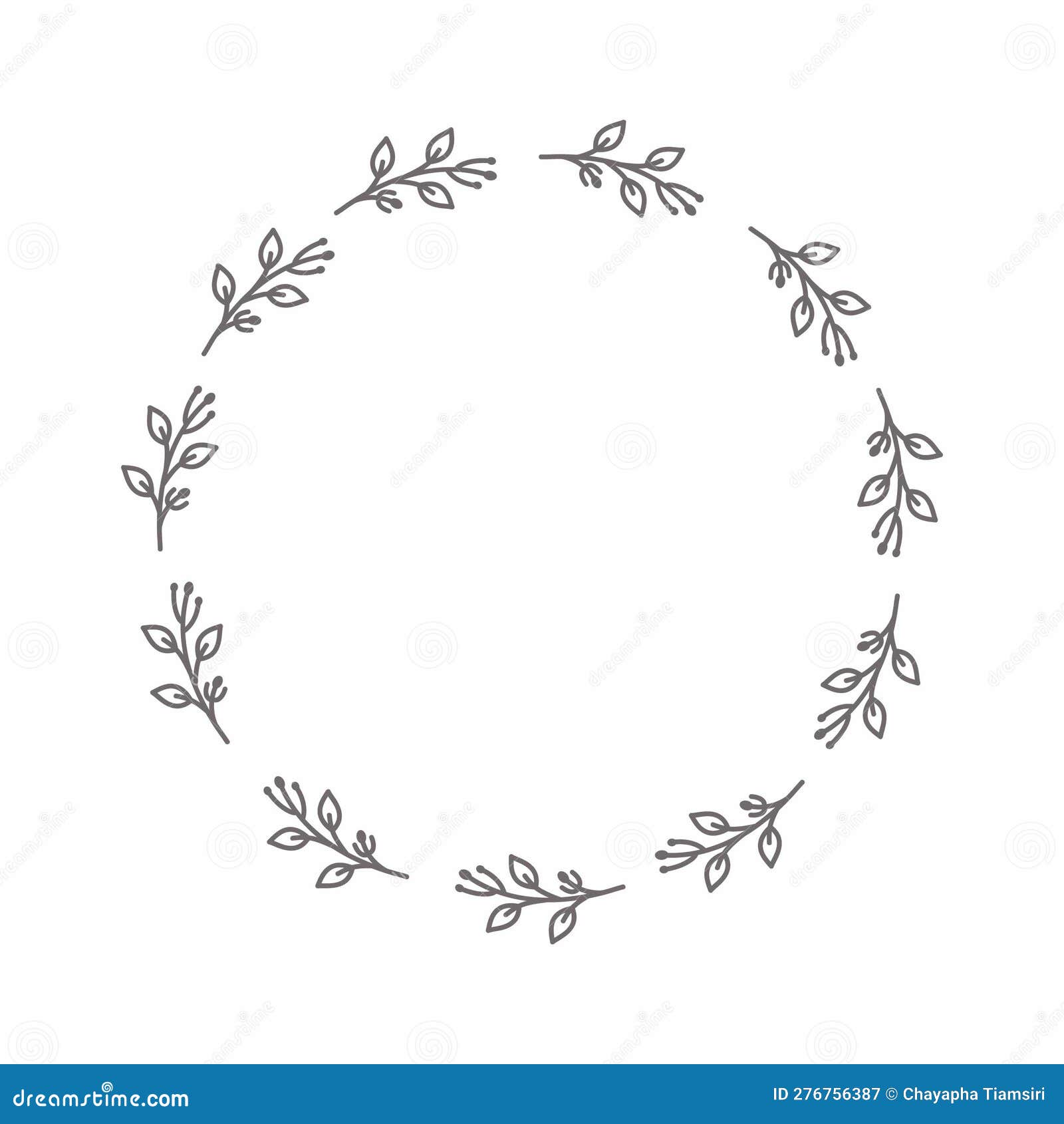 Flower frame leaf circle stock illustration. Illustration of template ...