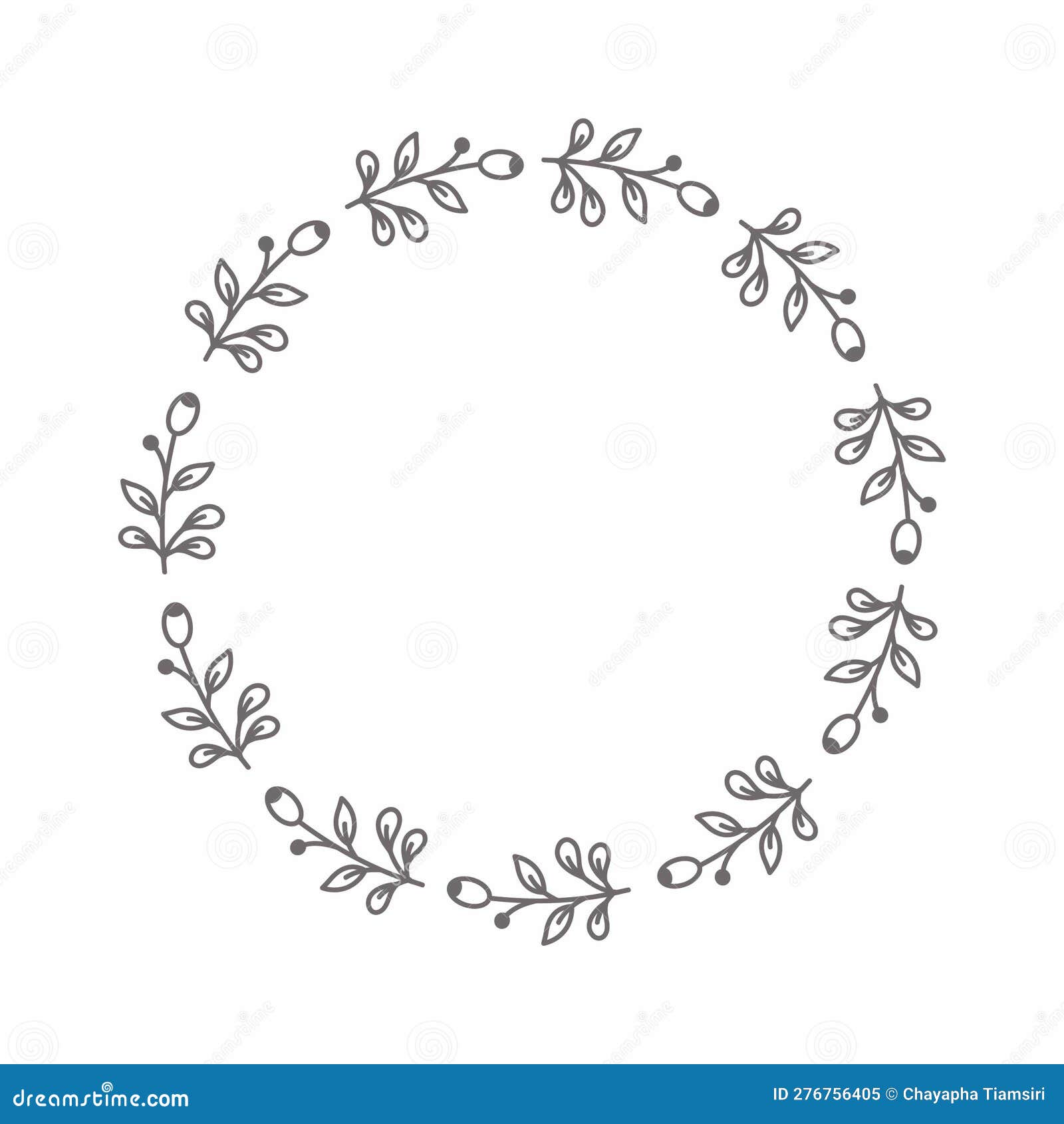 Flower frame leaf circle stock illustration. Illustration of frame ...