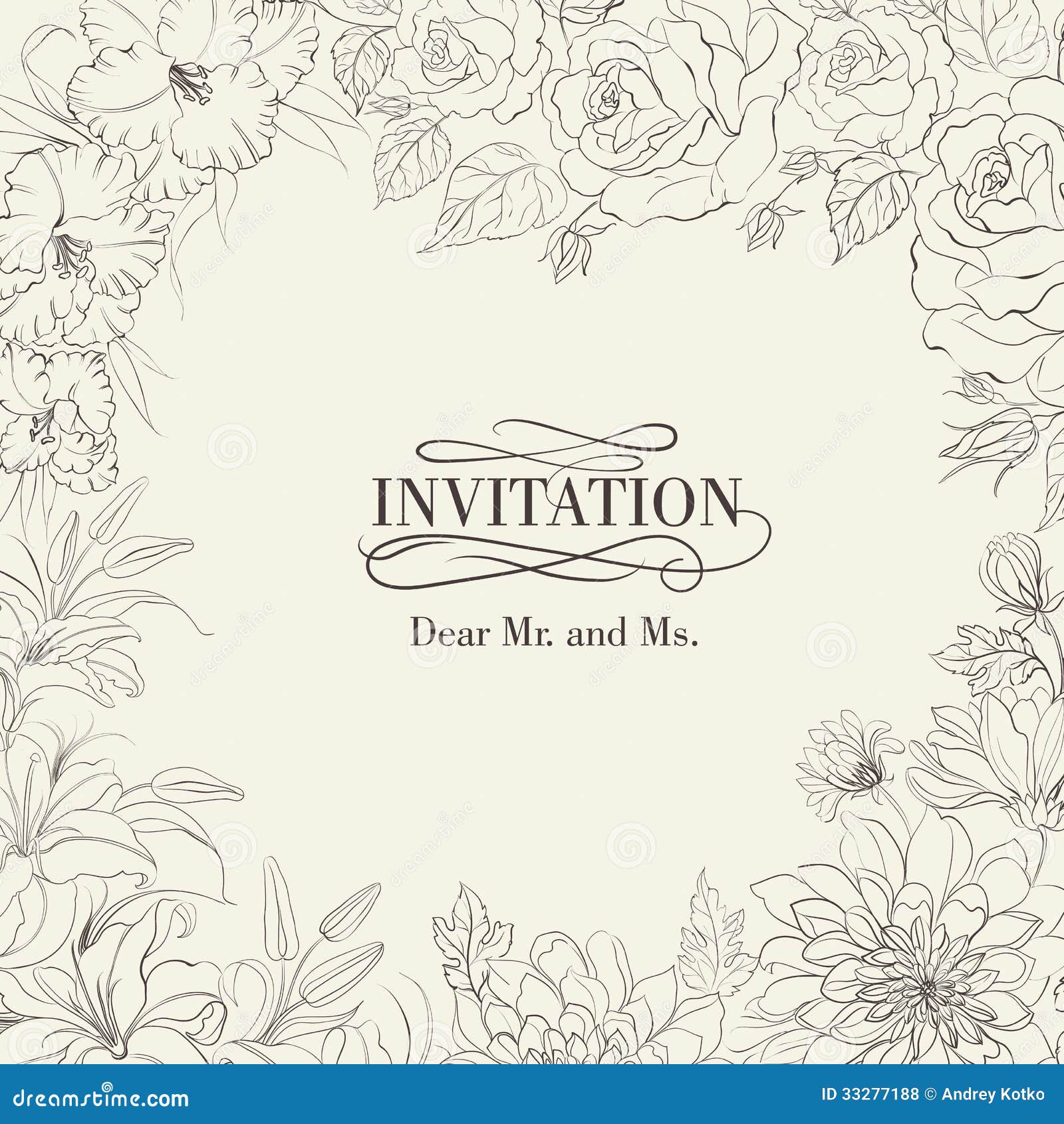 Flower frame. stock vector. Illustration of blossom, beautiful - 33277188