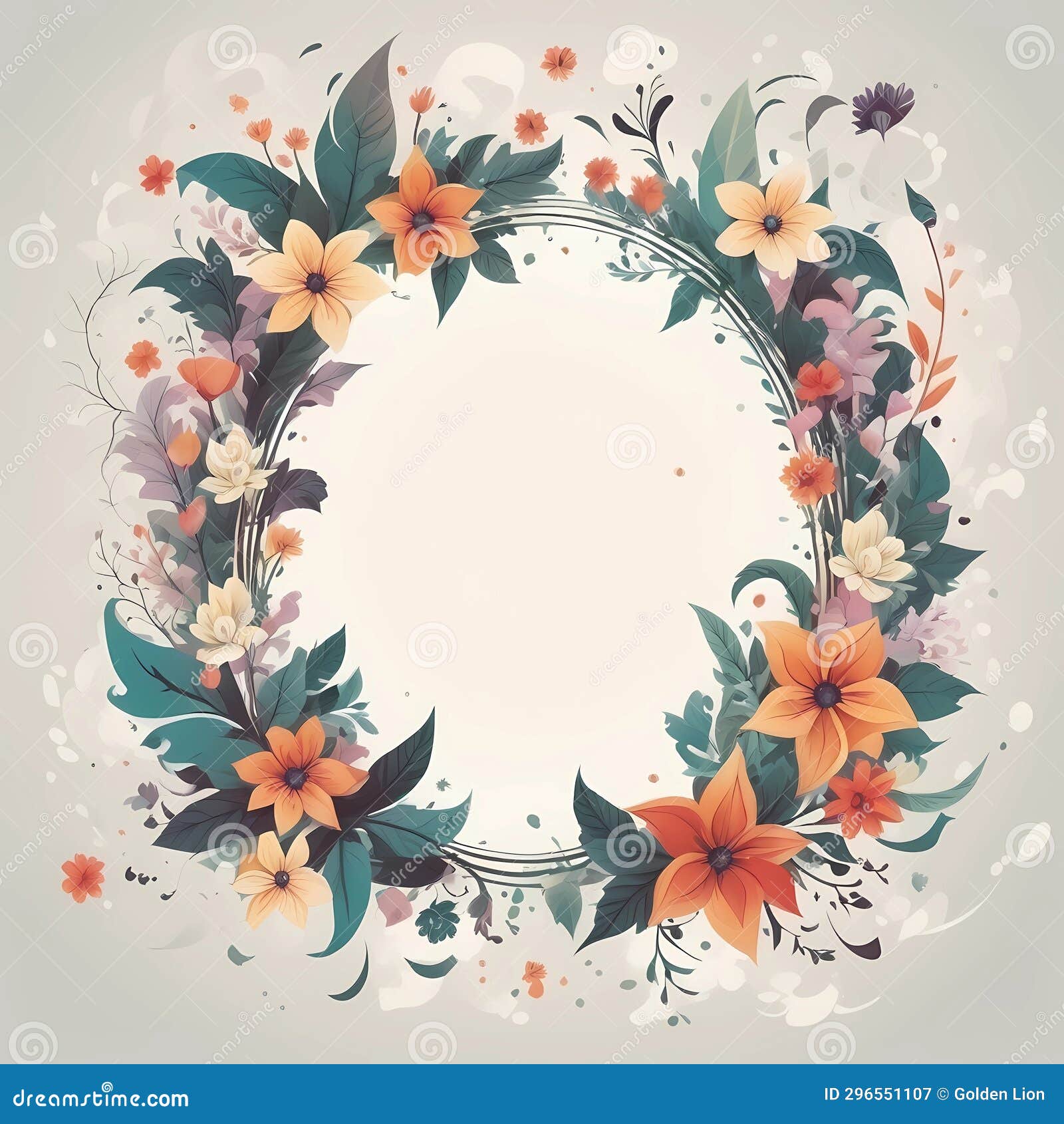 Vector Beautiful Flower Frame Stock Illustration - Illustration of leaf ...