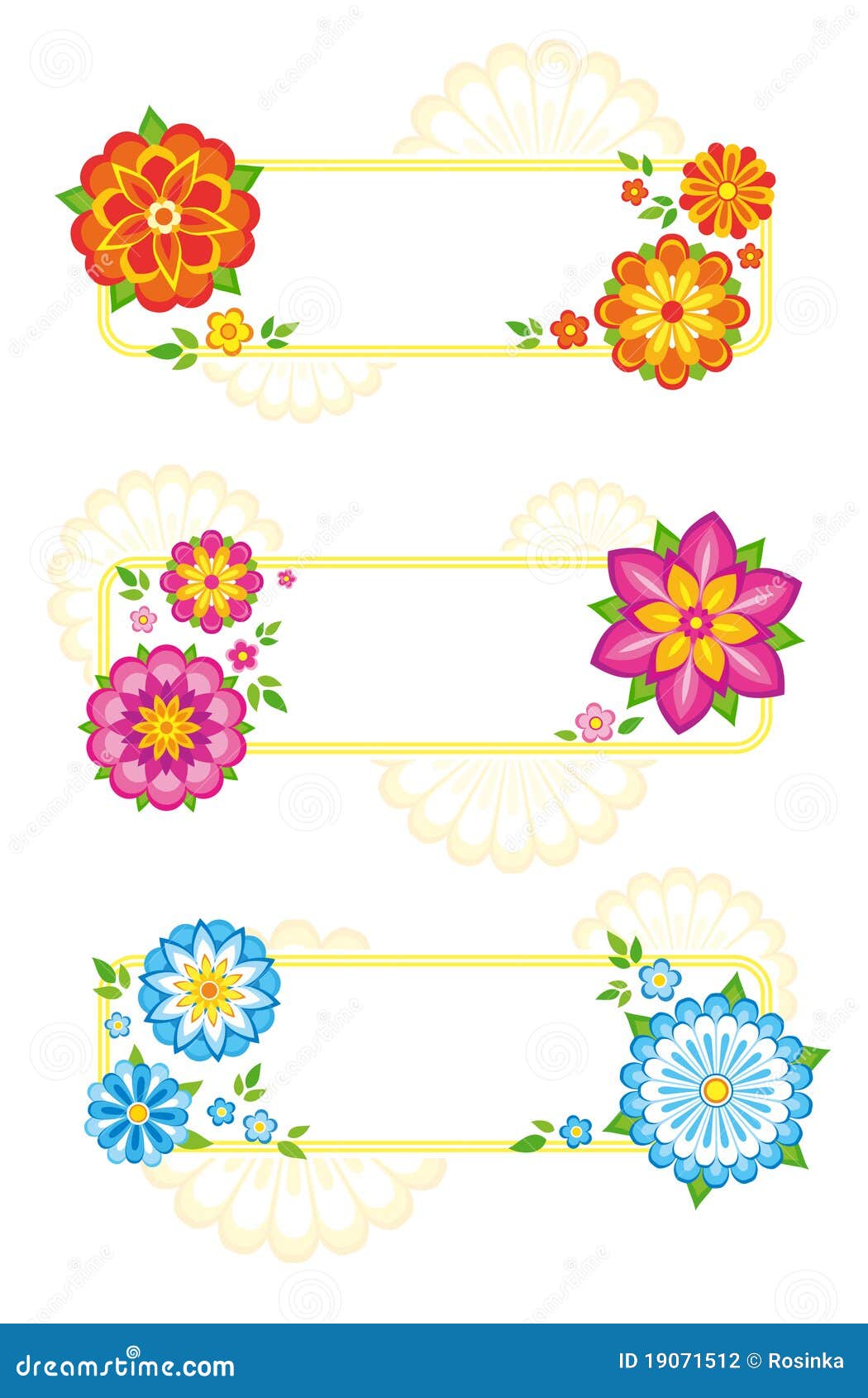 A Set Of Flower Frames For A Photo. The Magic Collection Of Flowers ...
