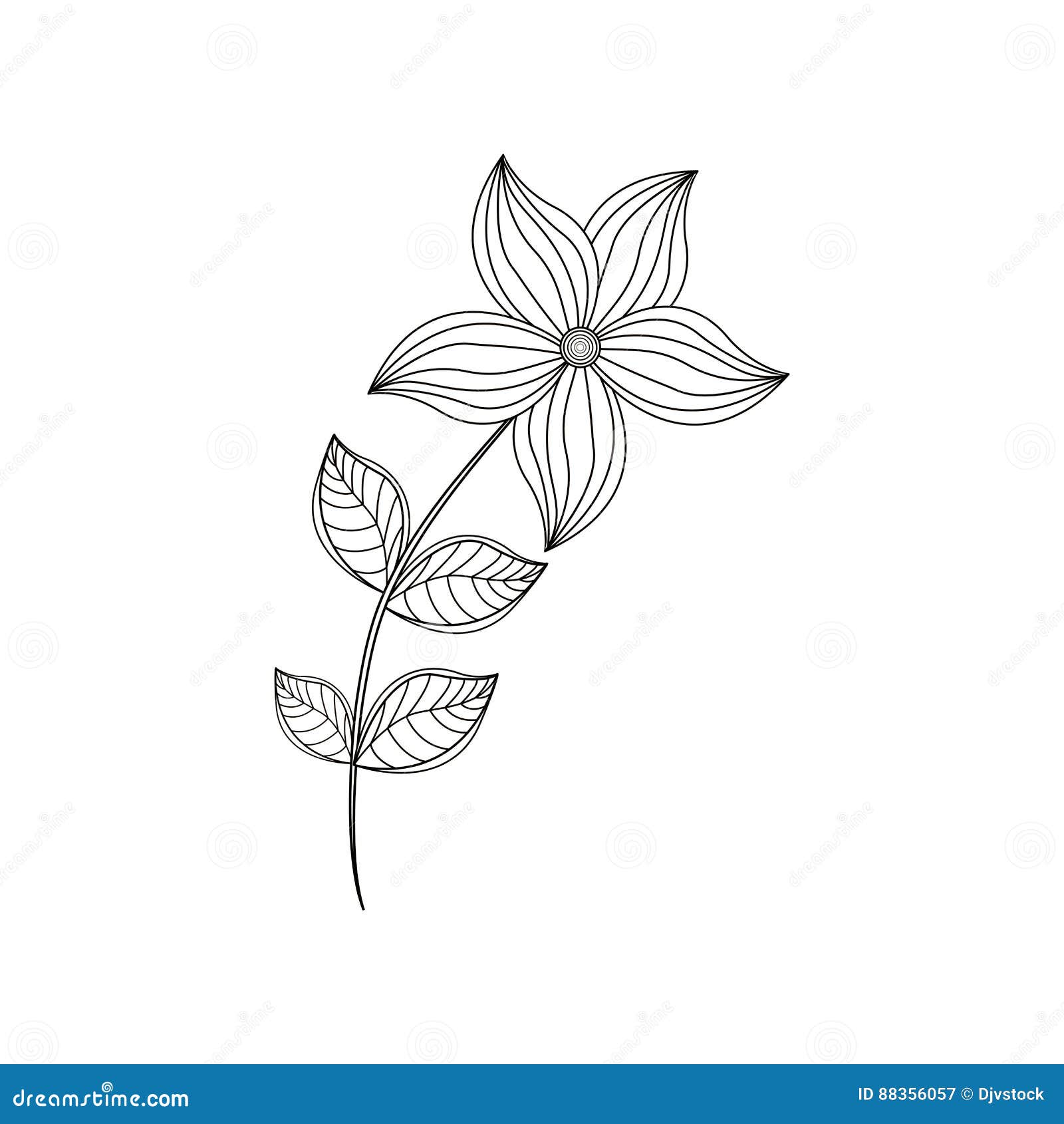 Flower Garden Decoration Line Stock Illustration - Illustration of ...