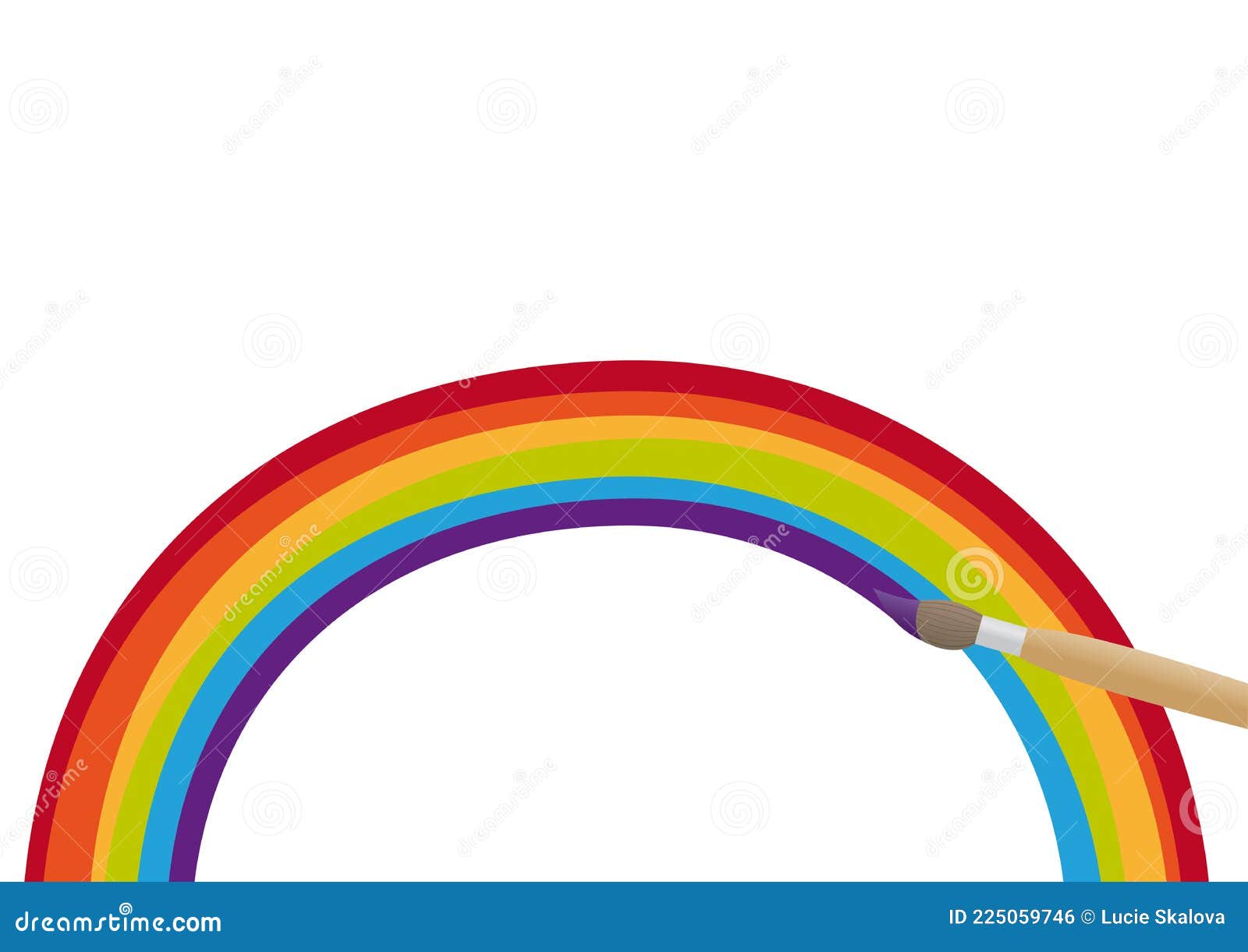 Painting a rainbow stock vector. Illustration of line - 225059746