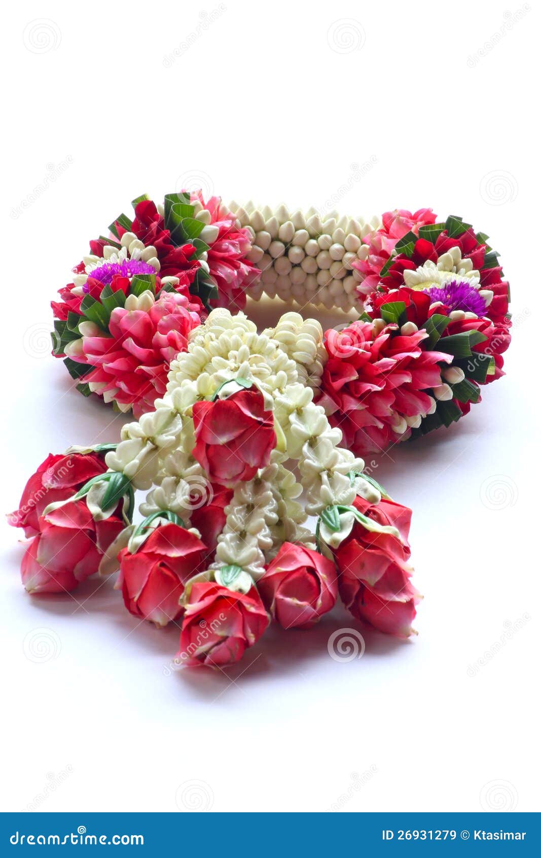 Flower Garland Isolated on White Background Stock Image - Image of ...