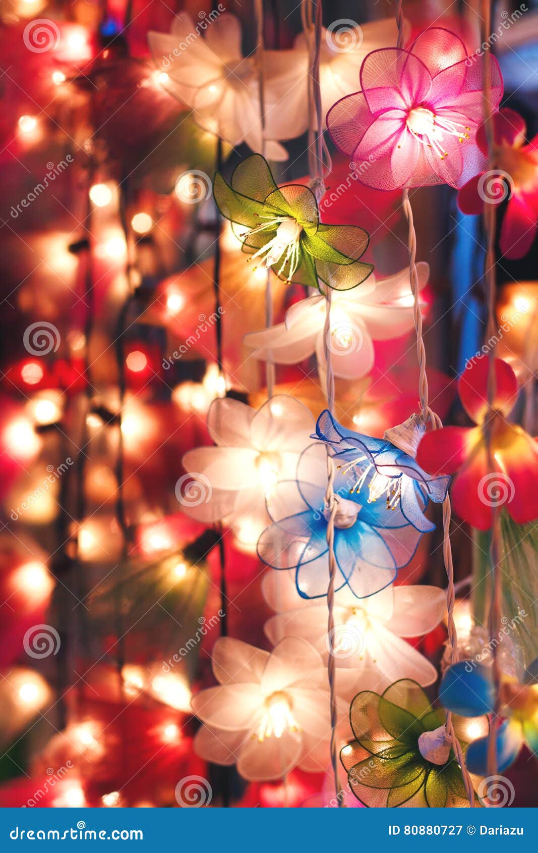 Flower Garland Lightning, Colored Illumination Stock Image - Image of ...
