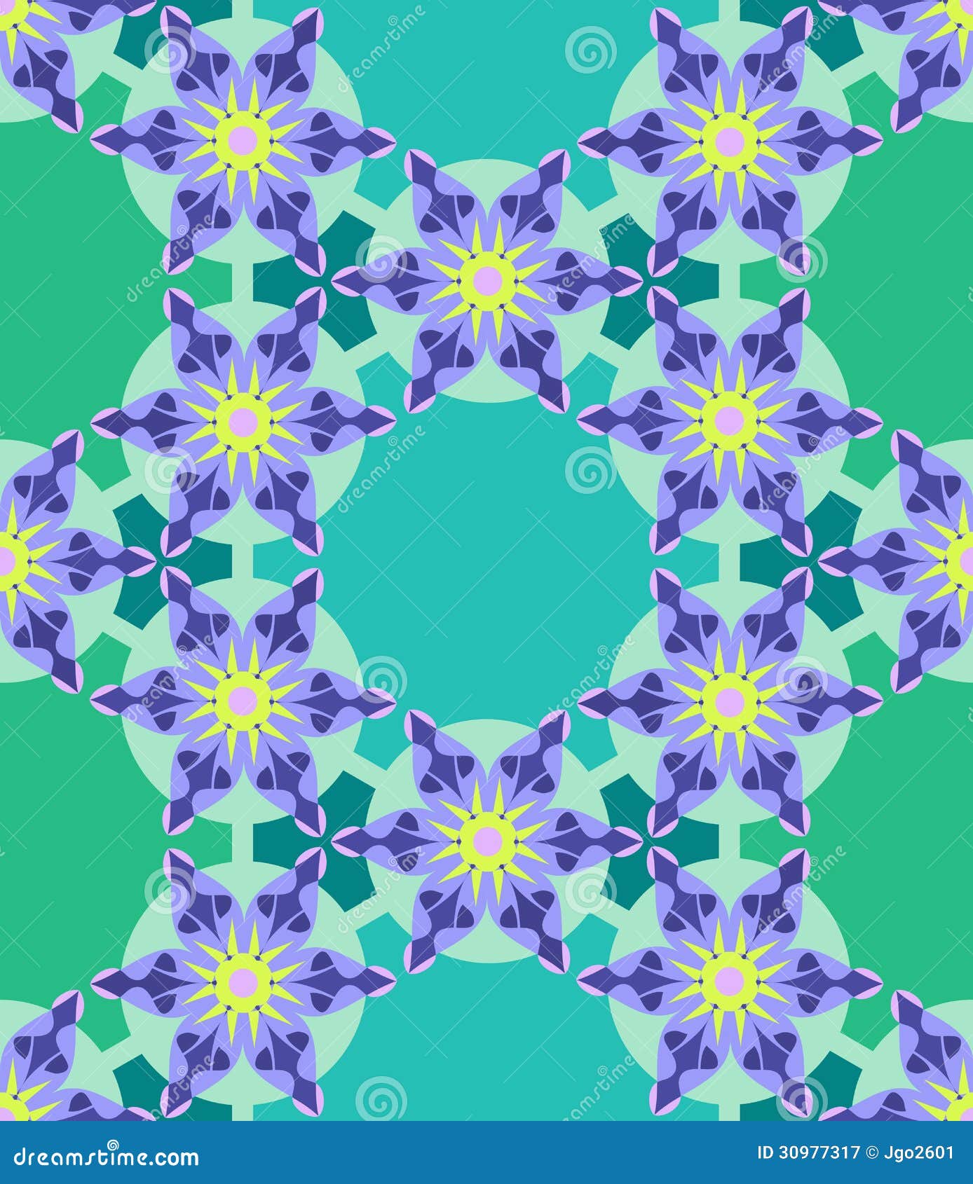 Flower Geometric Seamless Pattern Stock Illustration - Illustration of ...