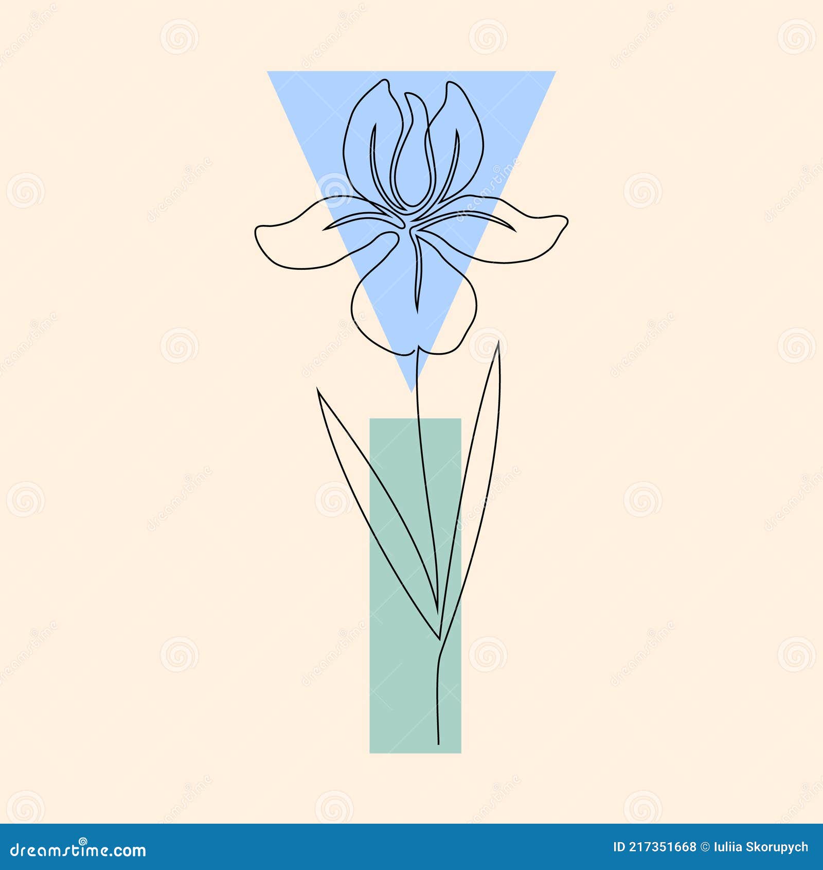 Flower and Geometric Shapes. Stock Vector - Illustration of sign ...