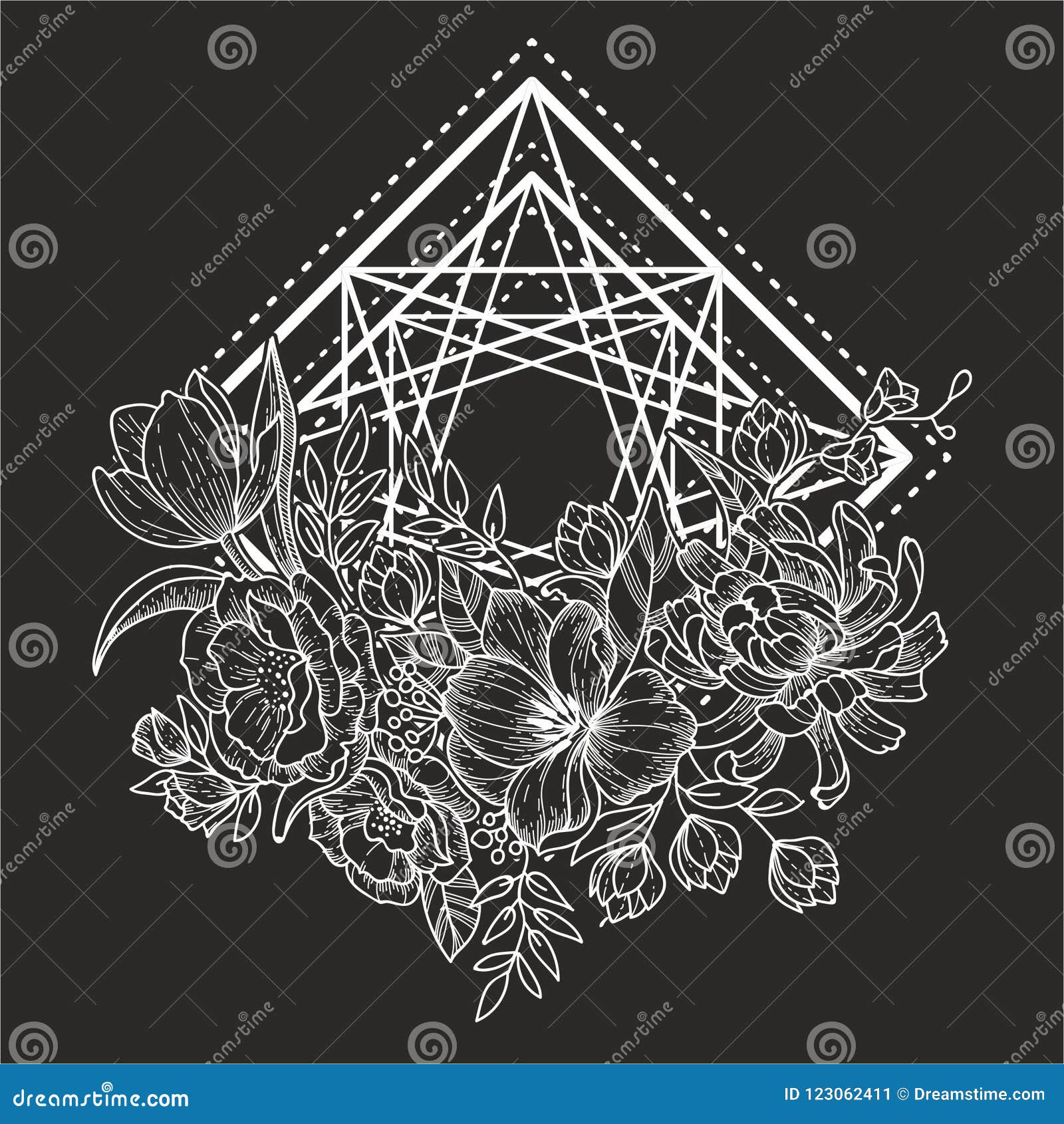 Flower geometry2 stock vector. Illustration of lotus - 123062411