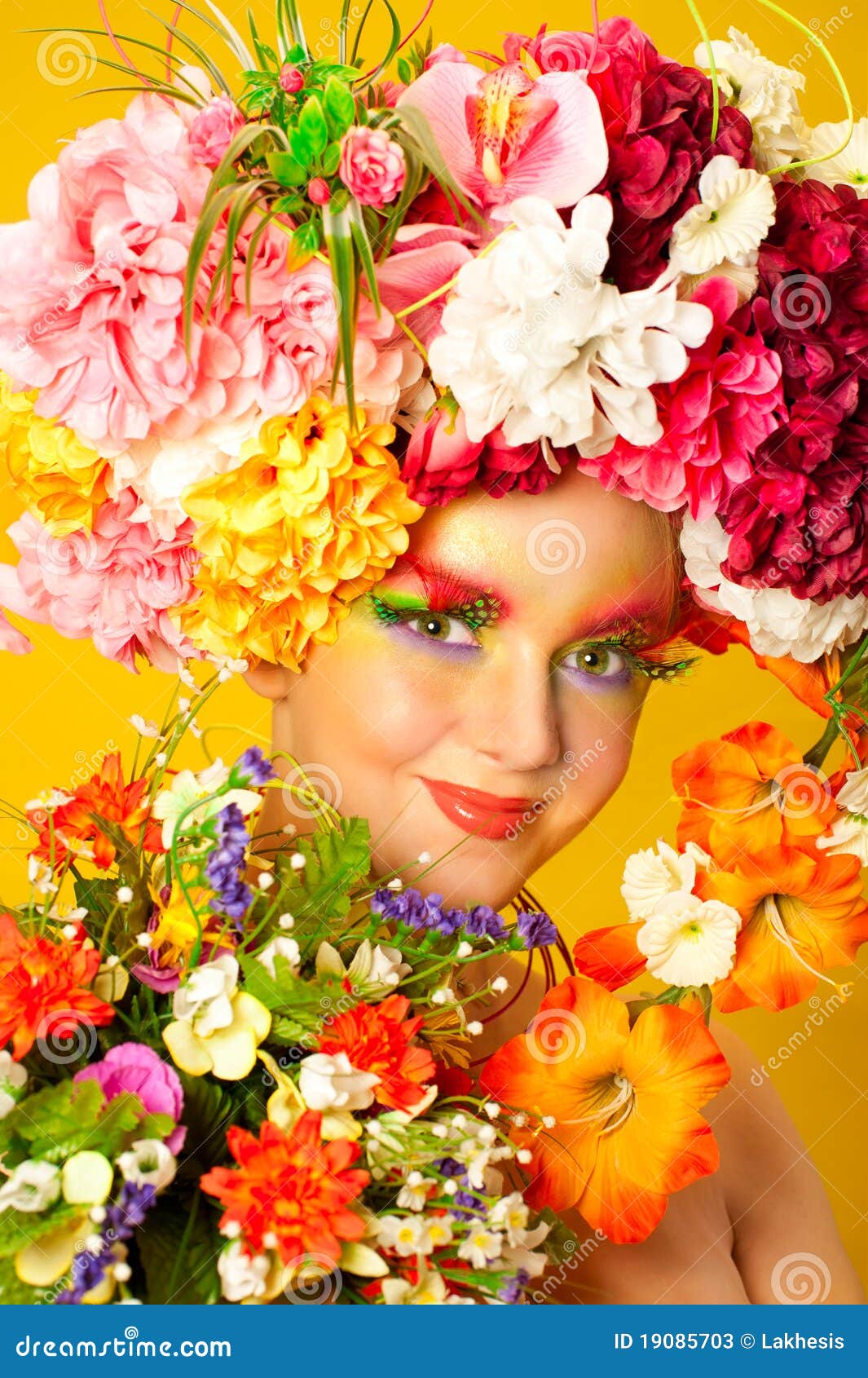 Flower Girl stock image. Image of flower, artistic, happy - 19085703