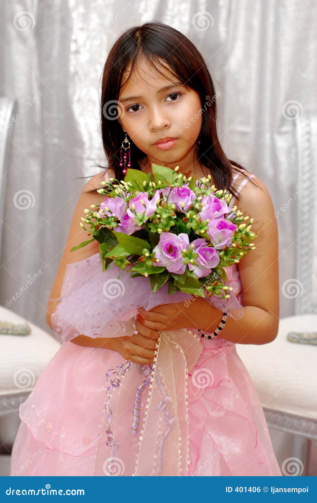 Flower girl stock photo. Image of veil, asian, wedding - 401406
