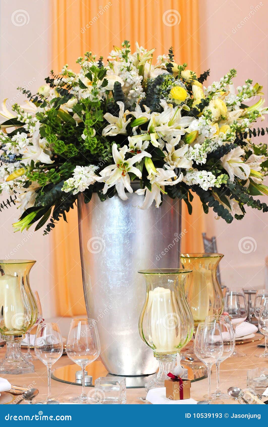 Flower and Glass for the Lunch Stock Image - Image of lunch, time: 10539193