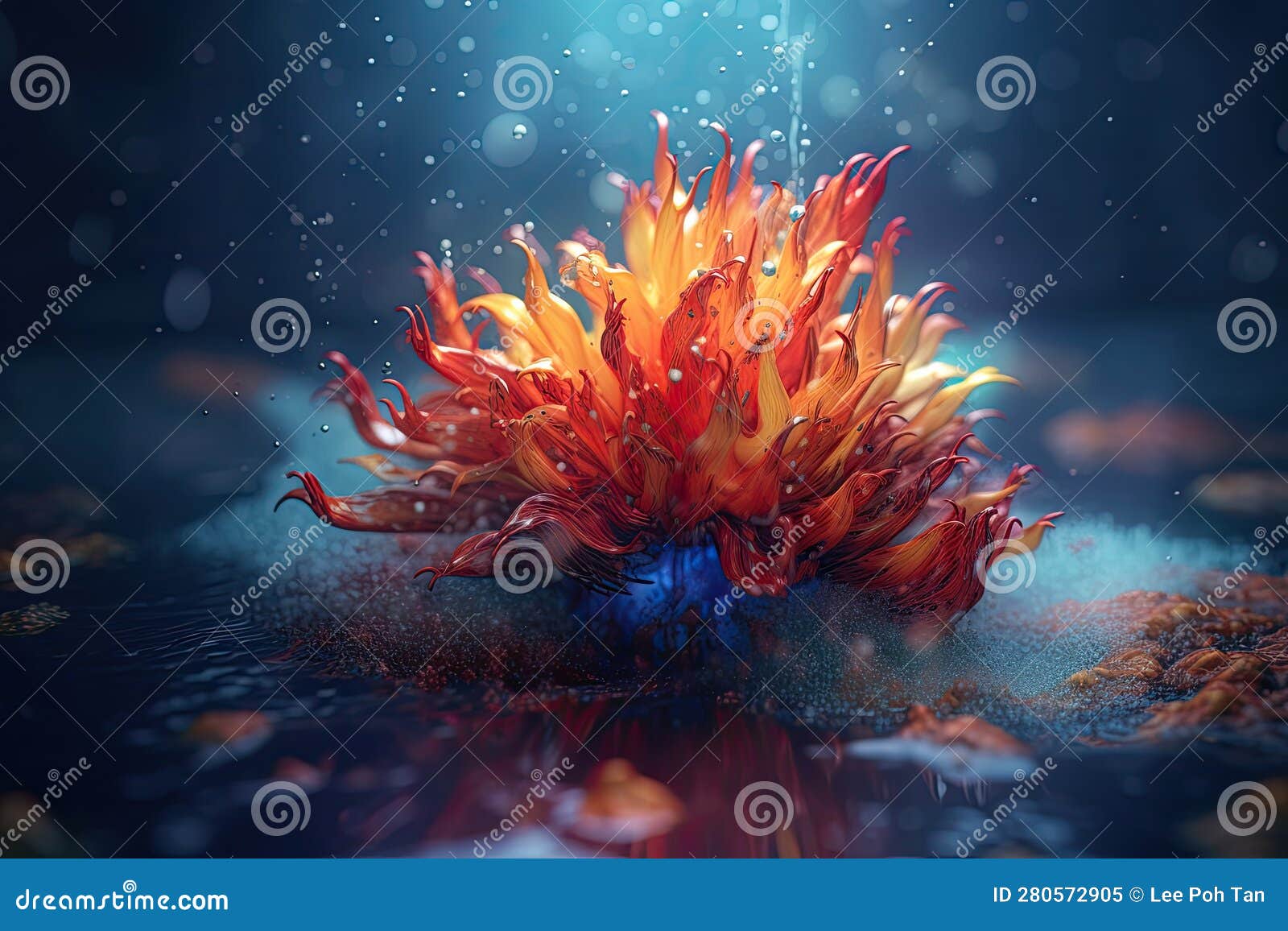 Flower Glow in the Dark with Bokeh Effect Stock Illustration ...