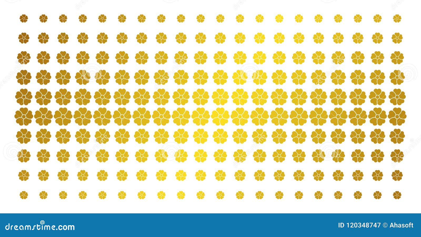 Flower Gold Halftone Pattern Stock Vector - Illustration of grid ...