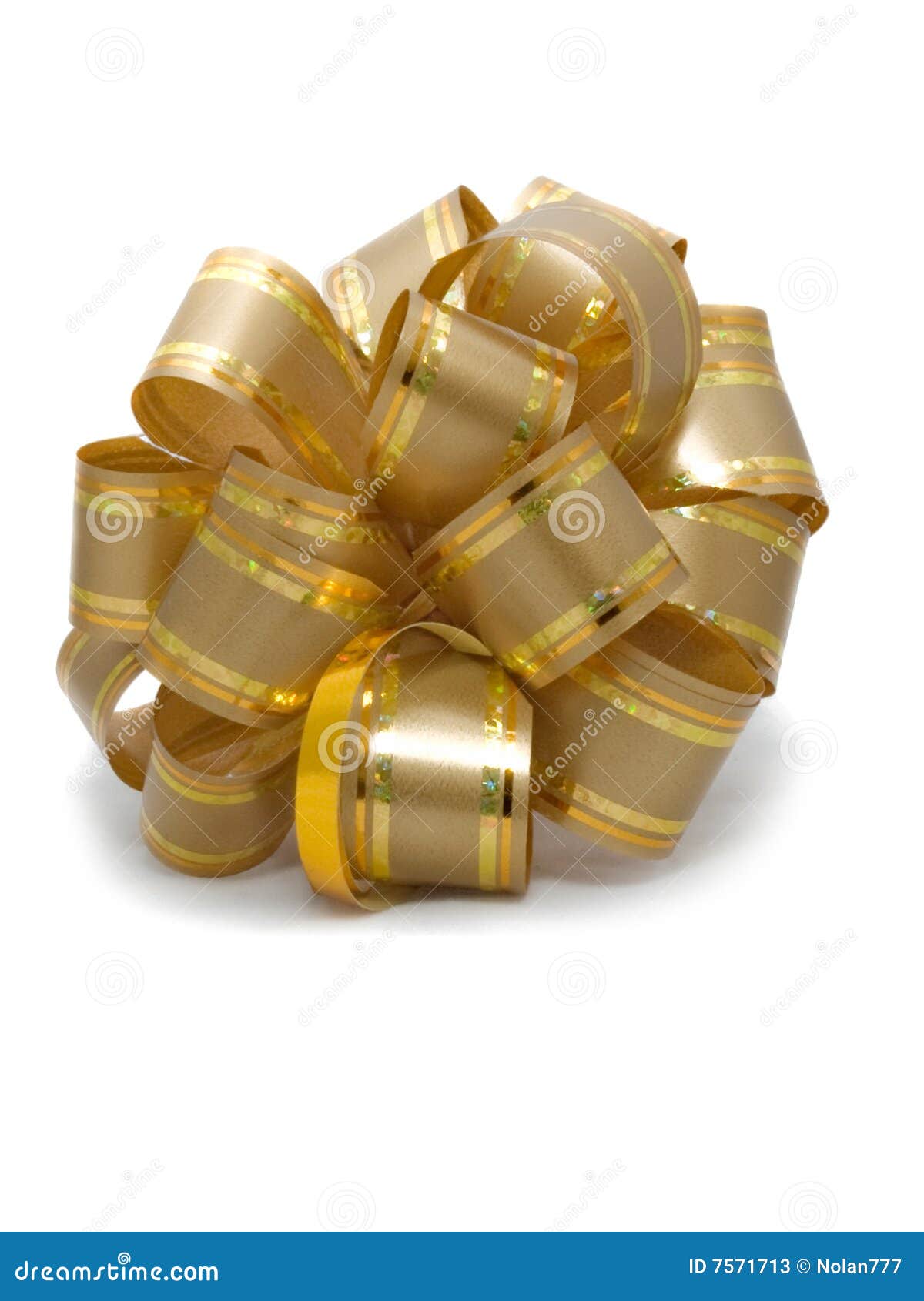 Flower from a gold ribbon stock image. Image of gift, ribbon - 7571713
