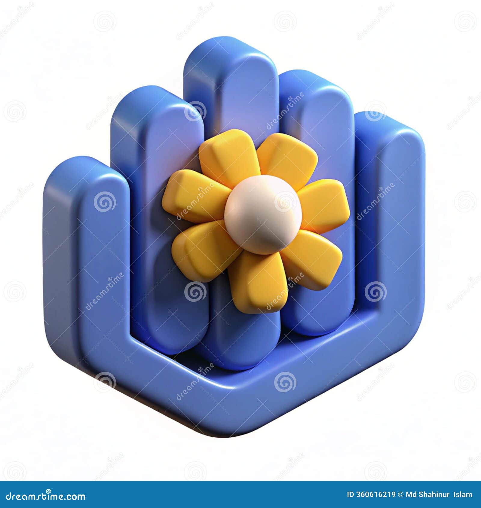 Flower Graph 3D Icon stock illustration. Illustration of creative ...