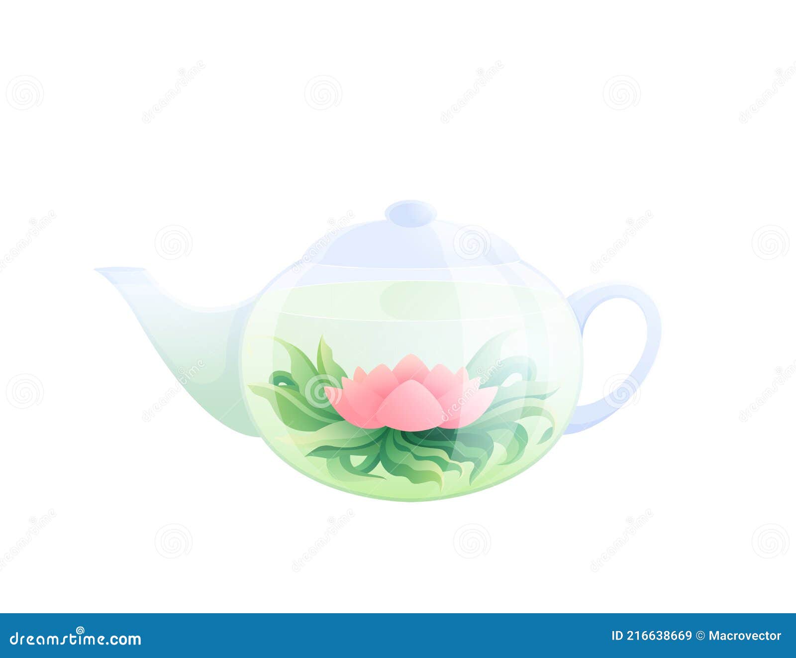 Flower Green Teapot Composition Stock Vector - Illustration of green ...