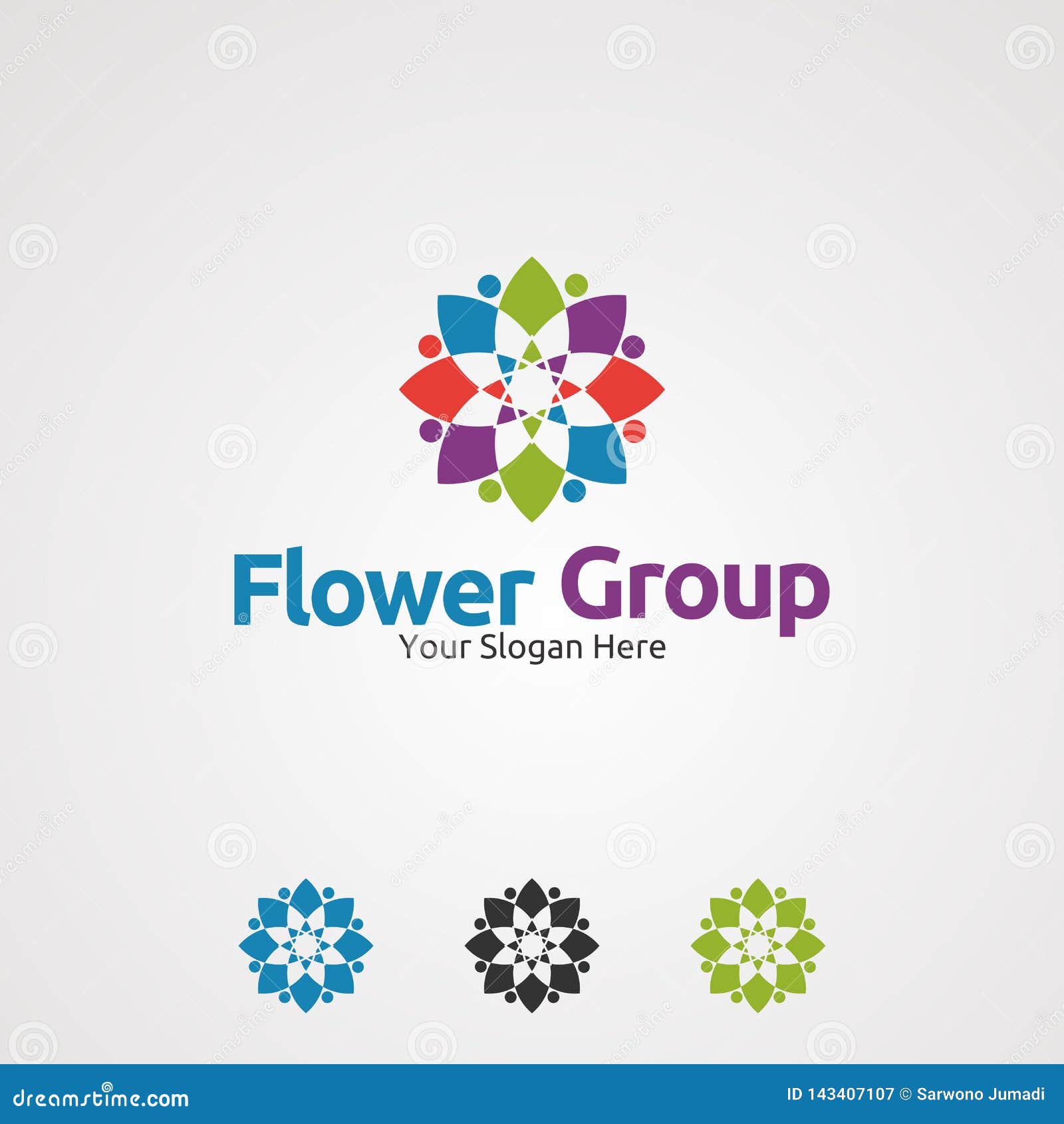Flower Group Logo Vector, Icon, Element, and Template for Company Stock ...