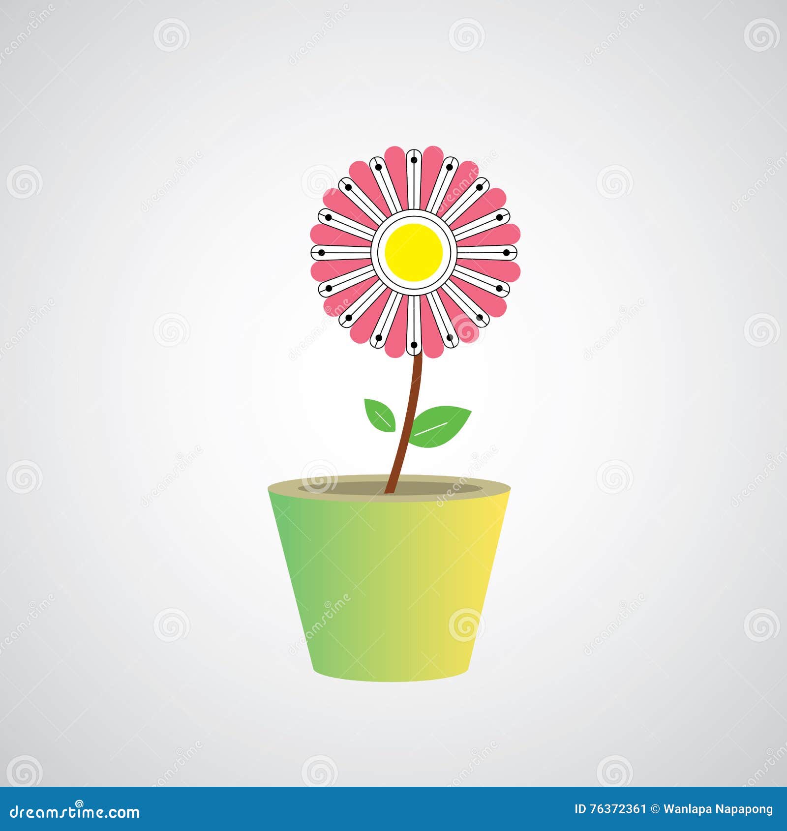 Flower growing in a plant stock vector. Illustration of summer - 76372361