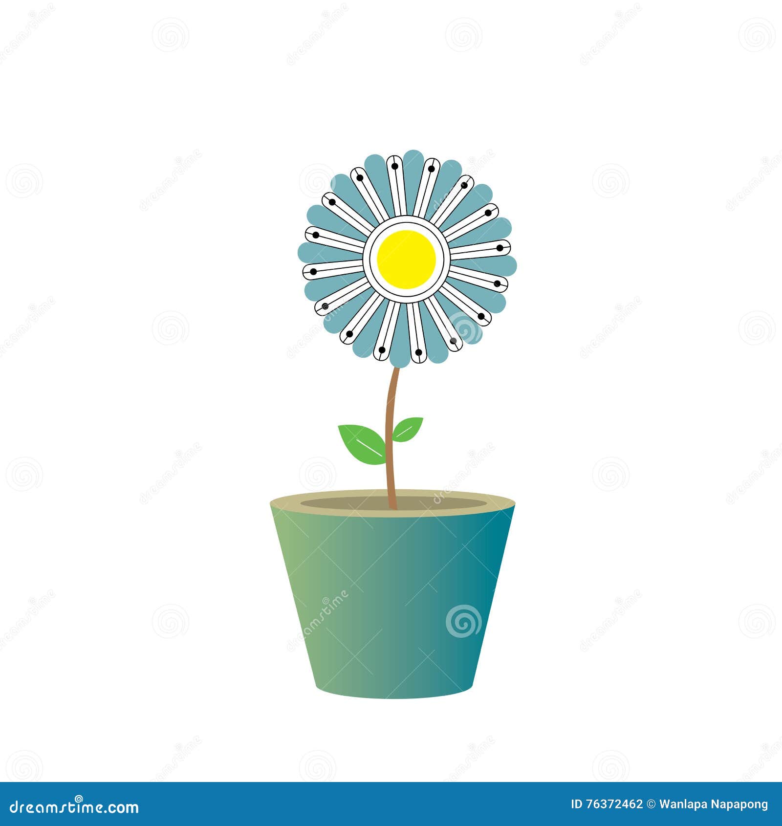 Flower growing in a plant stock vector. Illustration of summer - 76372462