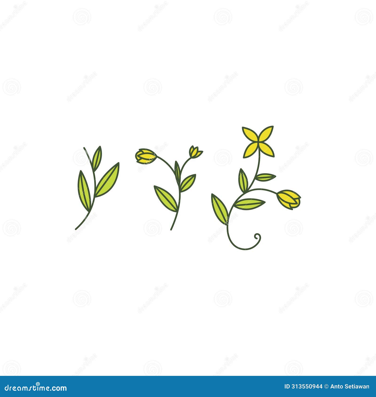 Flower Growth Logo, Icon Set. Leaf Logo Stock Illustration ...