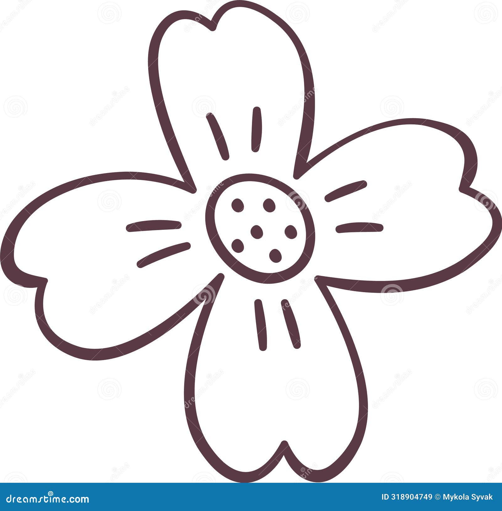 Flower Head Drawing stock vector. Illustration of drawing - 318904749