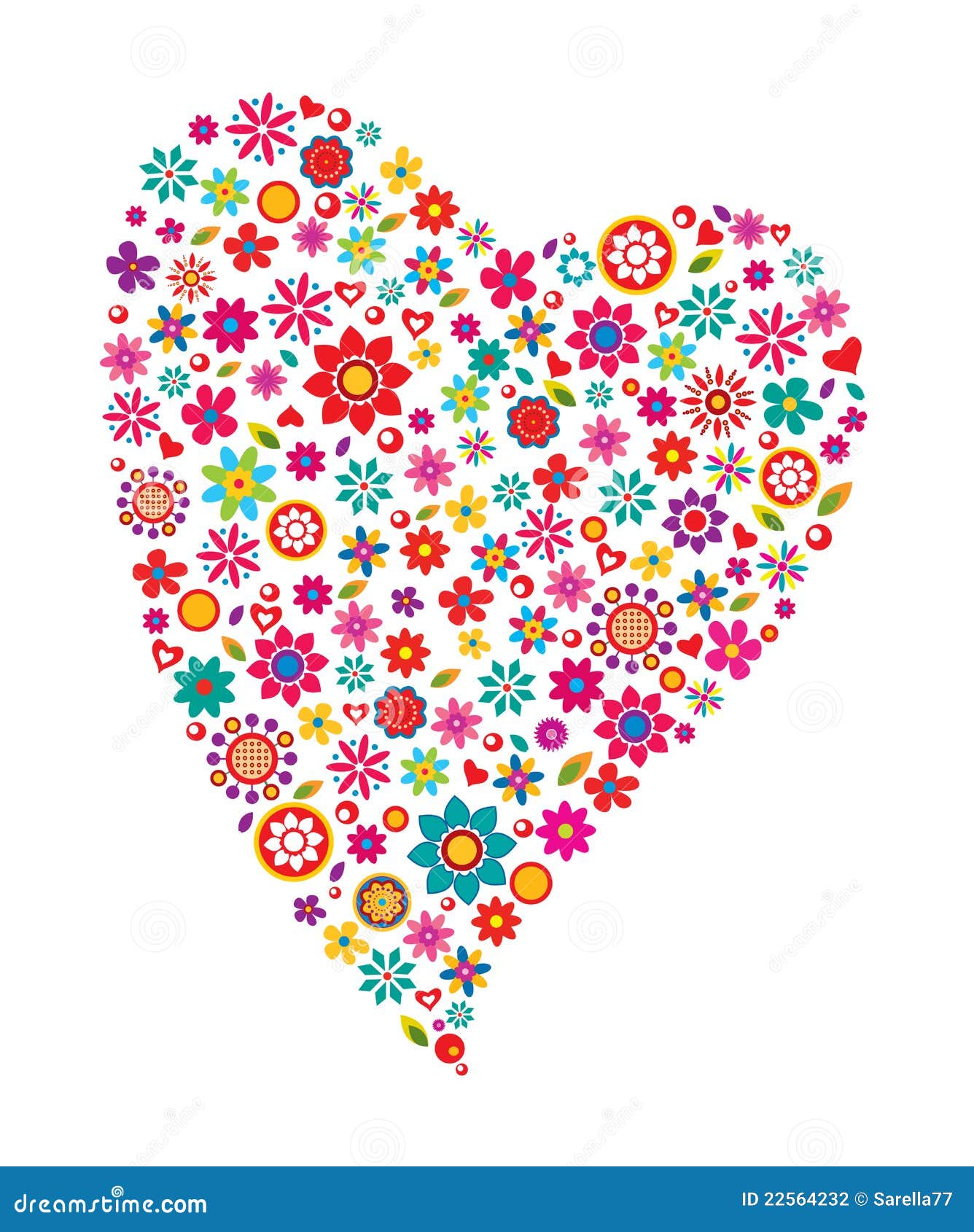Flower heart stock vector. Illustration of floral, spring - 22564232