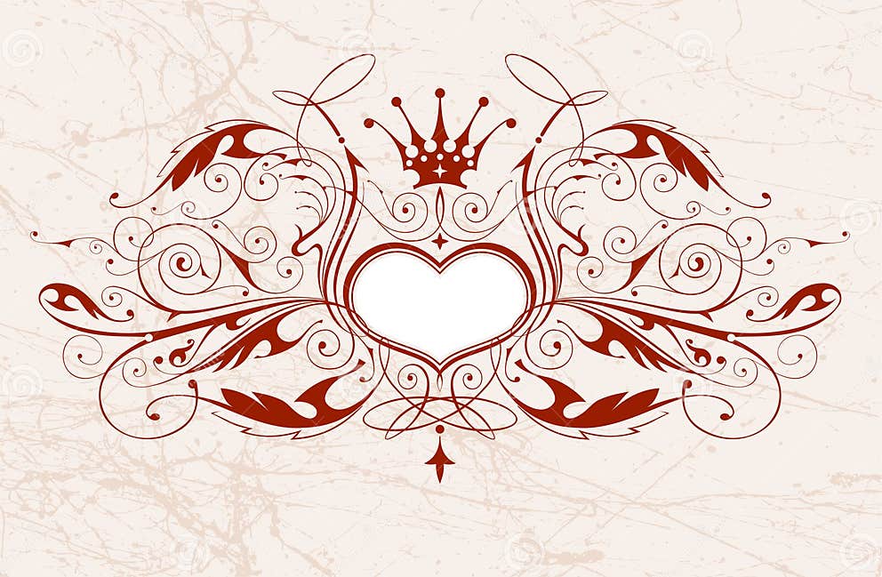 Flower and heart pattern stock illustration. Illustration of decorative ...